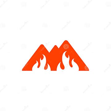 Simple Abstract M Letter with Negative Space Fire Vector Icon Stock ...