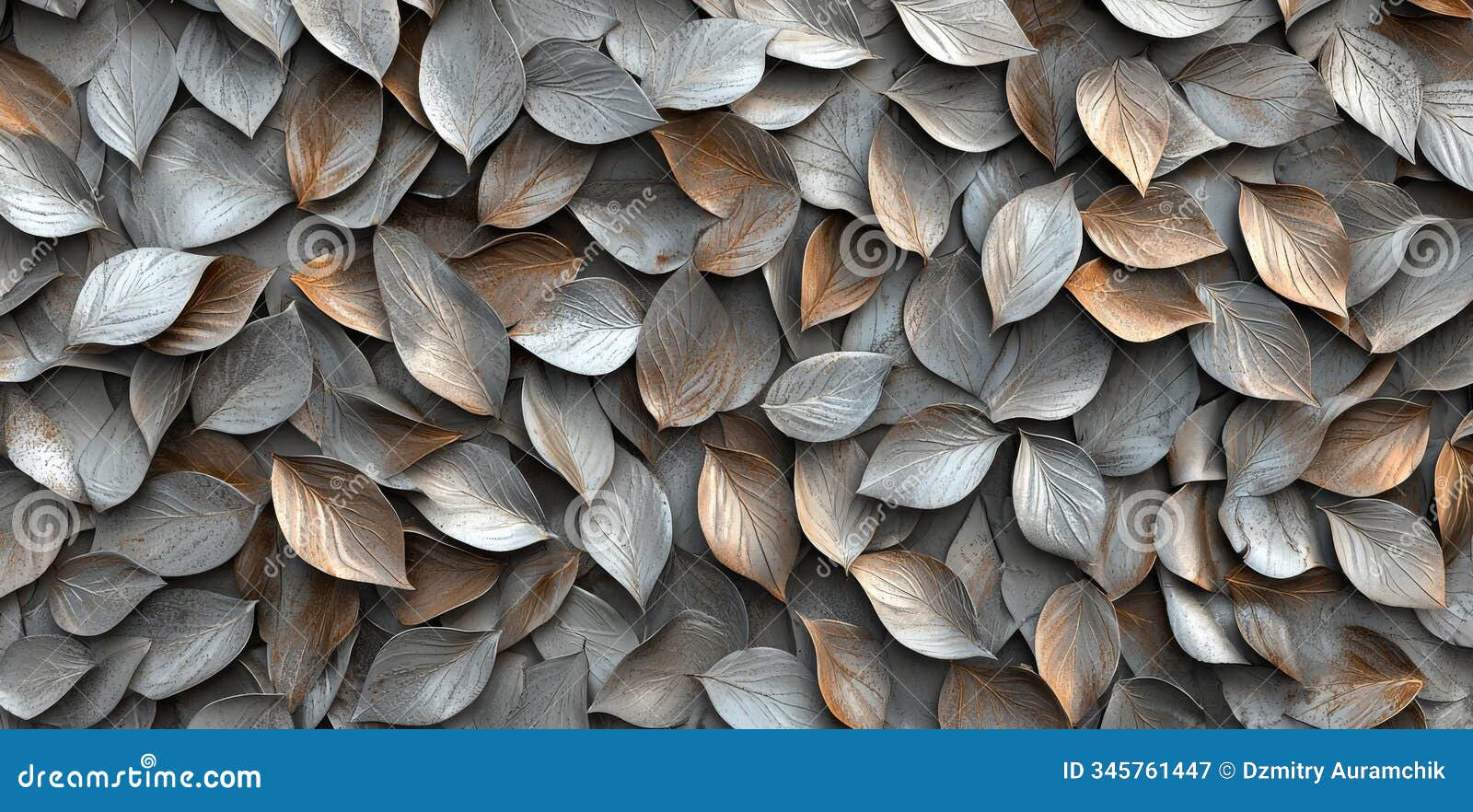 A Simple Abstract Mosaic Leaf Pattern with Grey, Brown, White, Gold ...