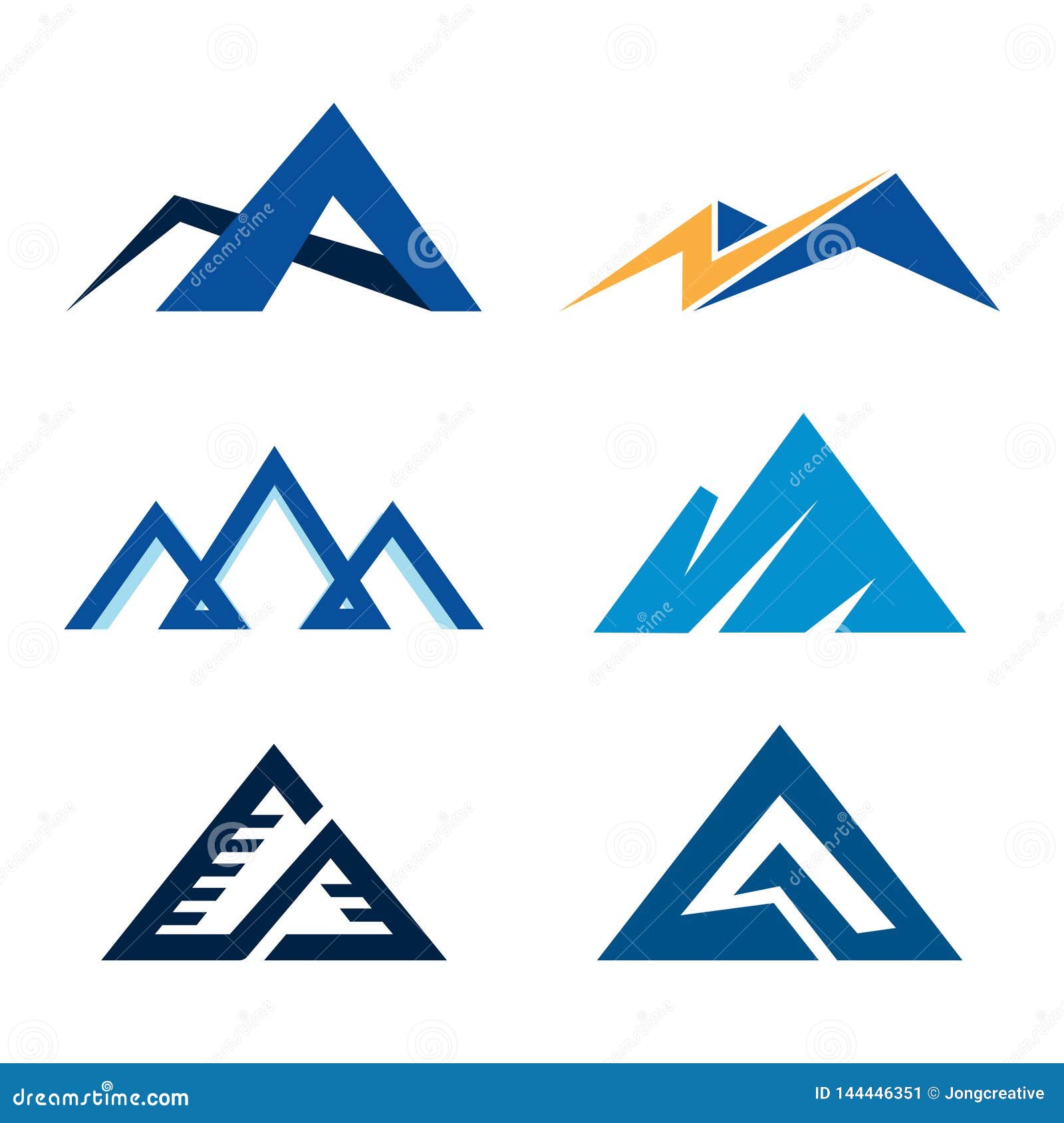 Simple Abstract Mountain Business Logo Symbol Set Stock Vector ...