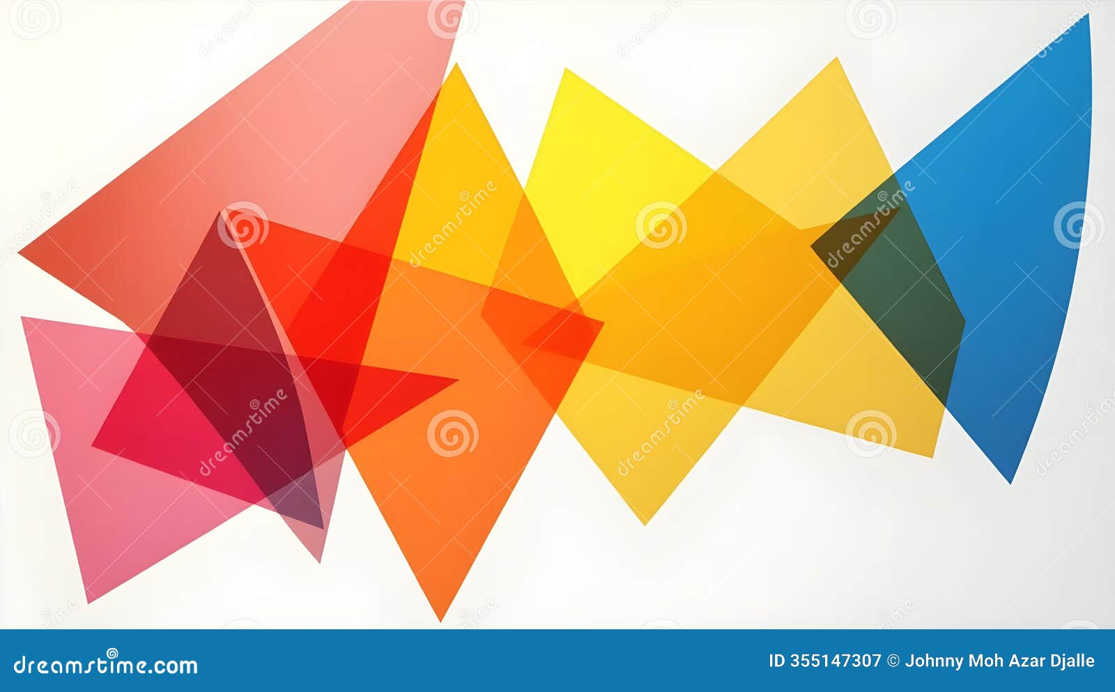 Simple Abstract Posters with Bold Overlapping Shapes in Primary Colors ...