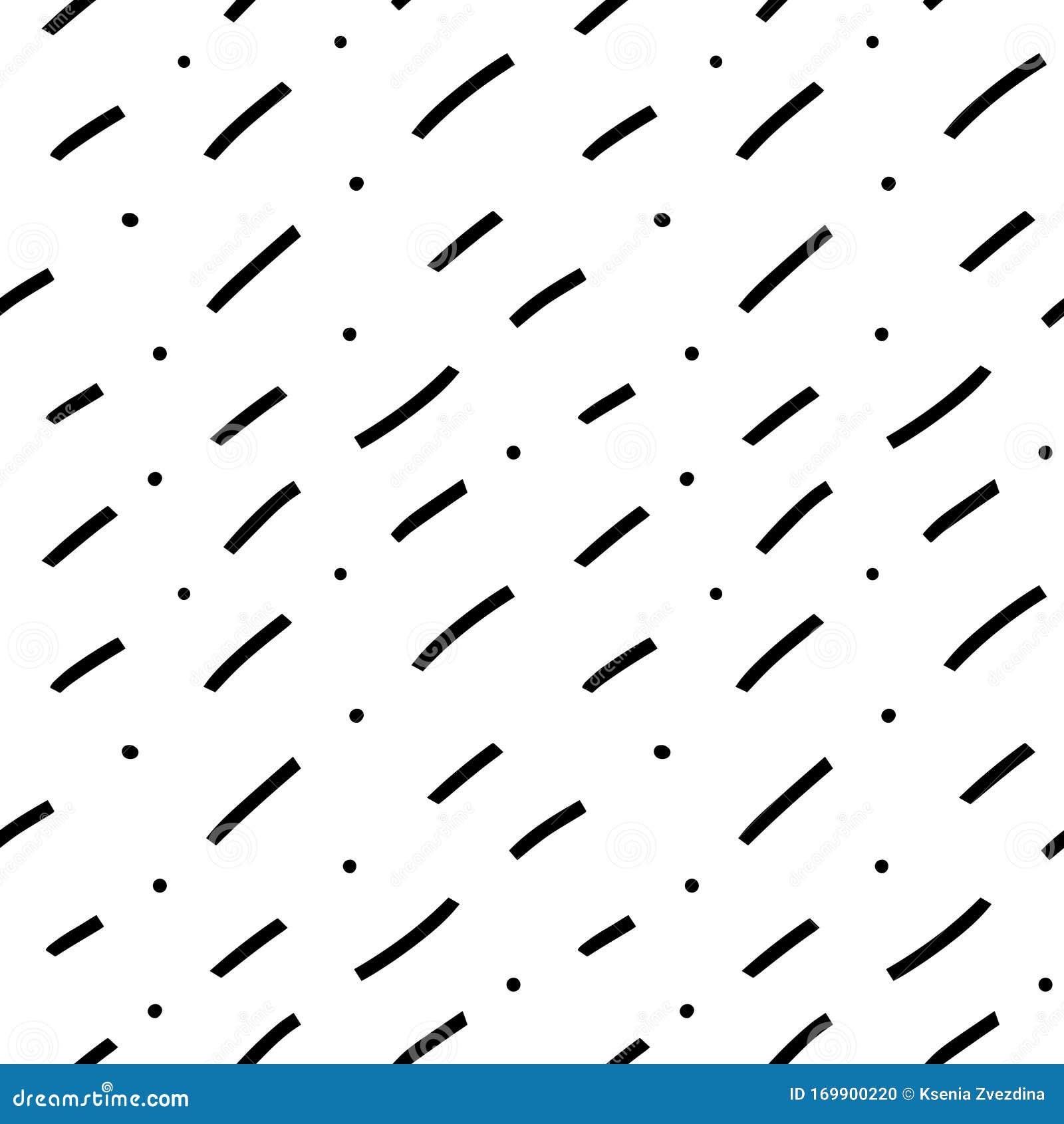 Simple Abstract Scribble Line Ornament, Hand Drawn Doodle Monochrome Illustration, Seamless ...