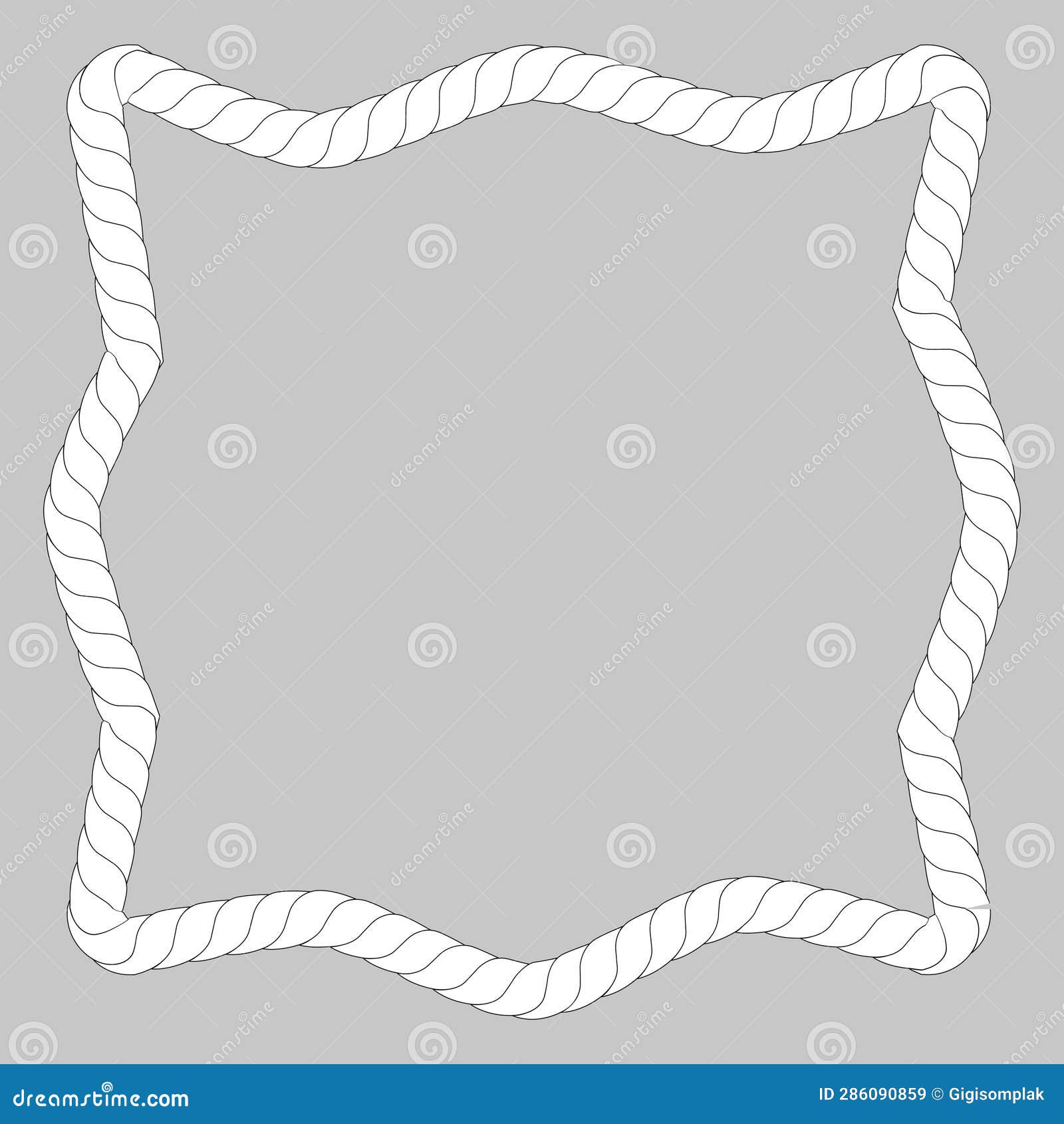 Simple Abstract Shape, Frame from White Rope for Element Design ...