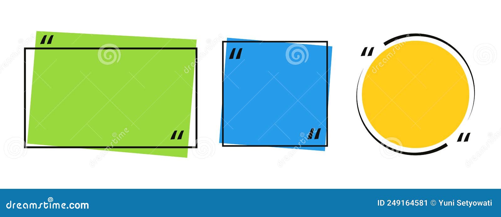 Simple Abstract Square Circle Frames Vector for Quote Stock Vector ...