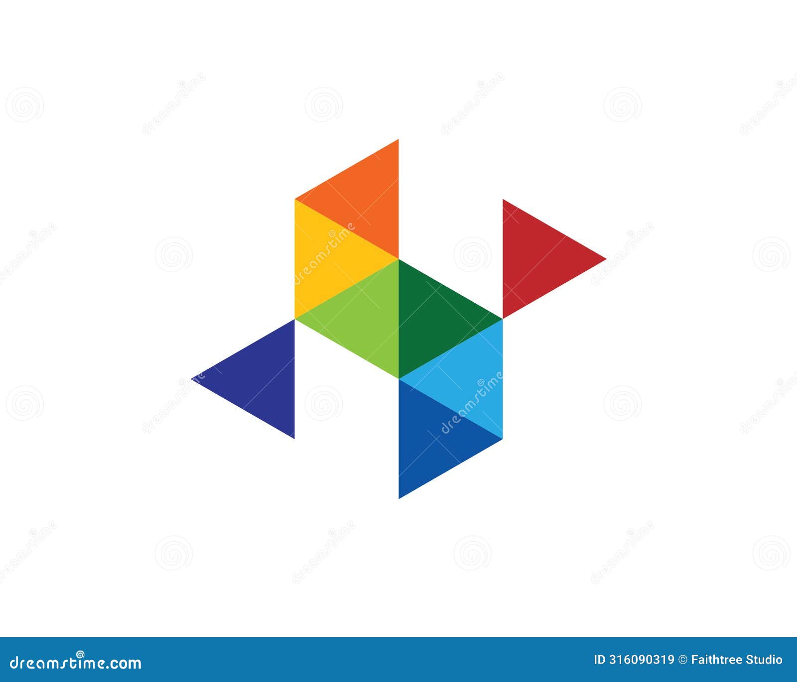 Simple Abstract Triangle Facet Logo Stock Vector - Illustration of ...