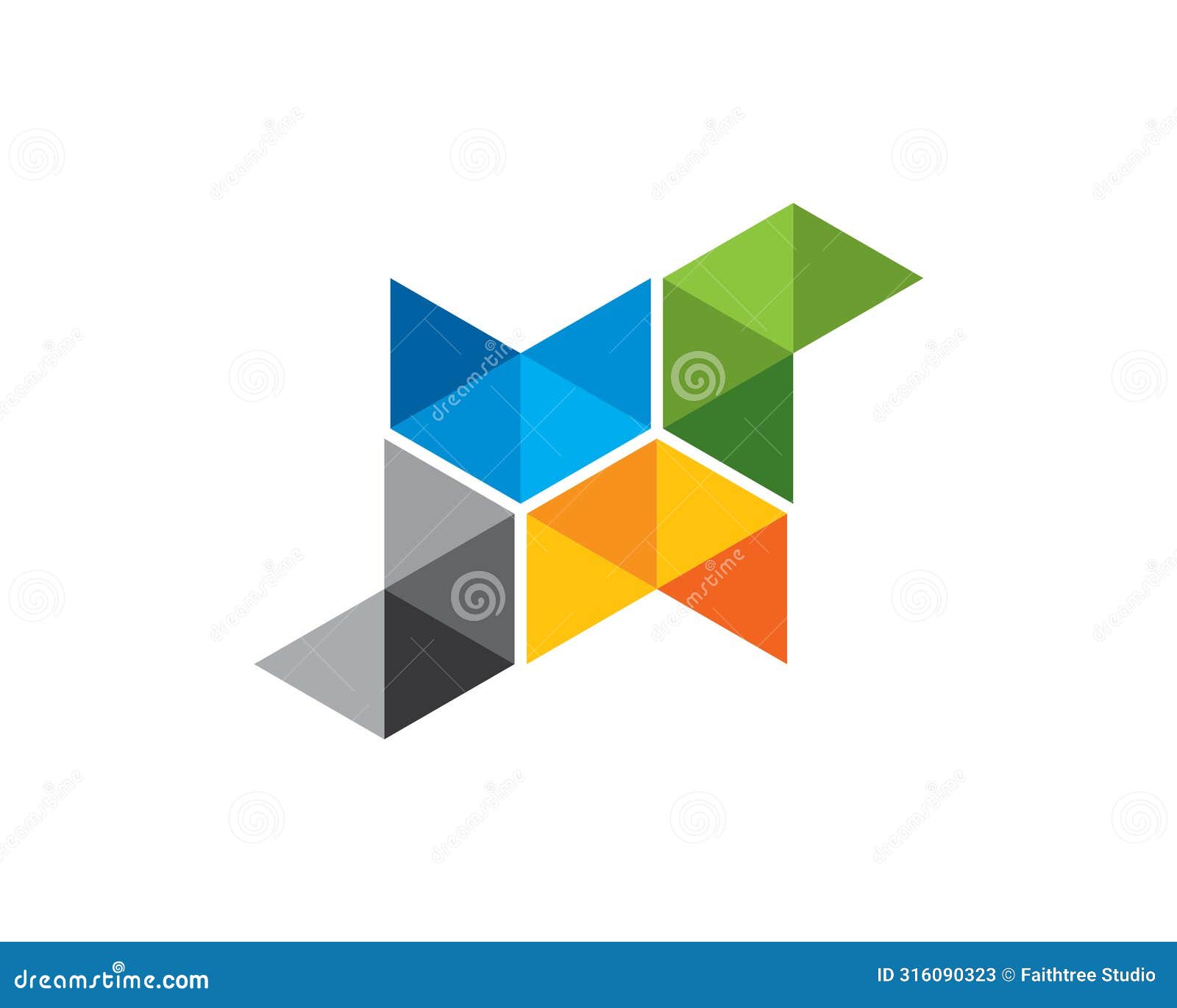 Simple Abstract Triangle Facet Logo Stock Vector - Illustration of ...