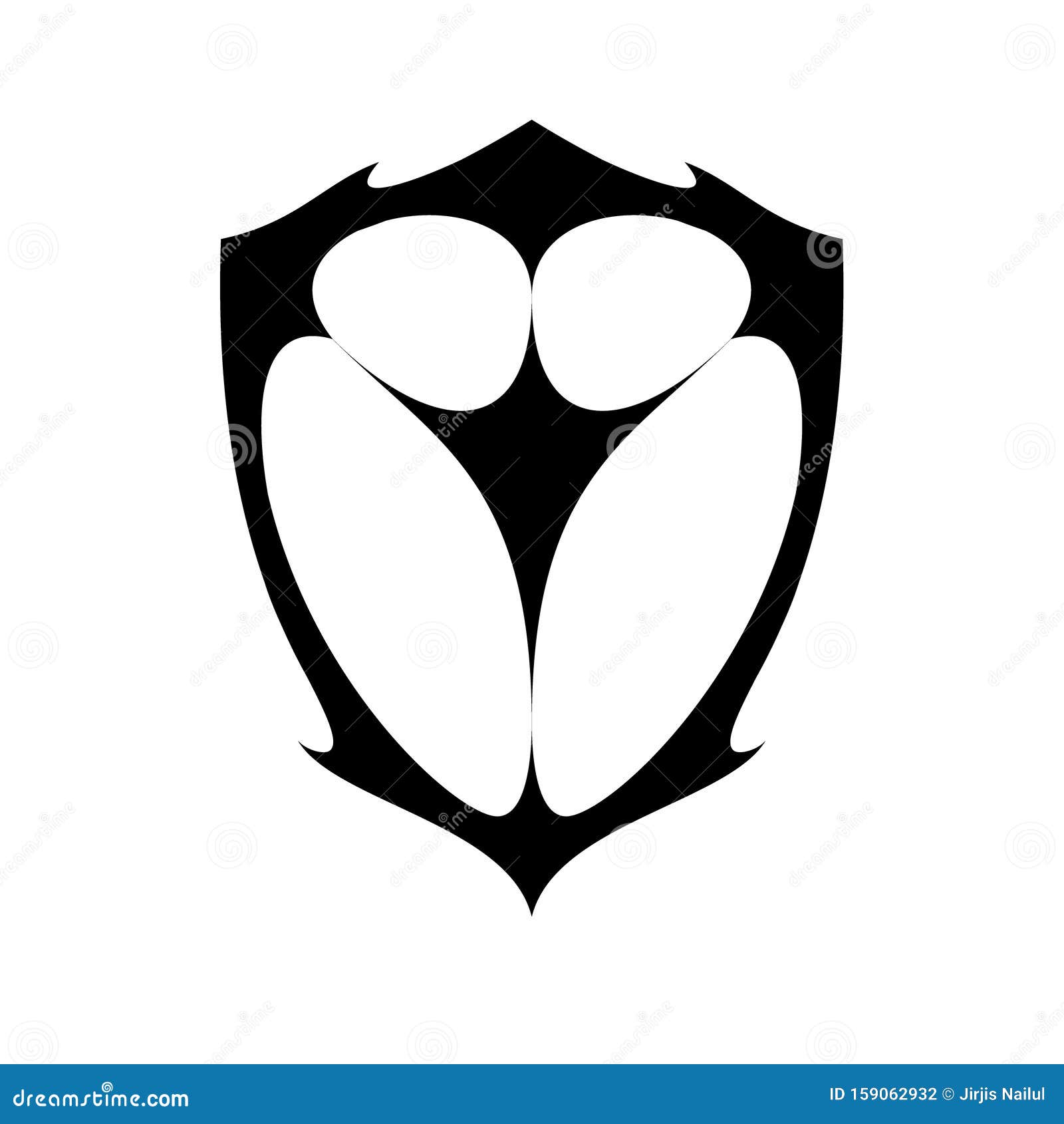 Simple Abstract Tribal Shield for Element Design Isolated on White ...