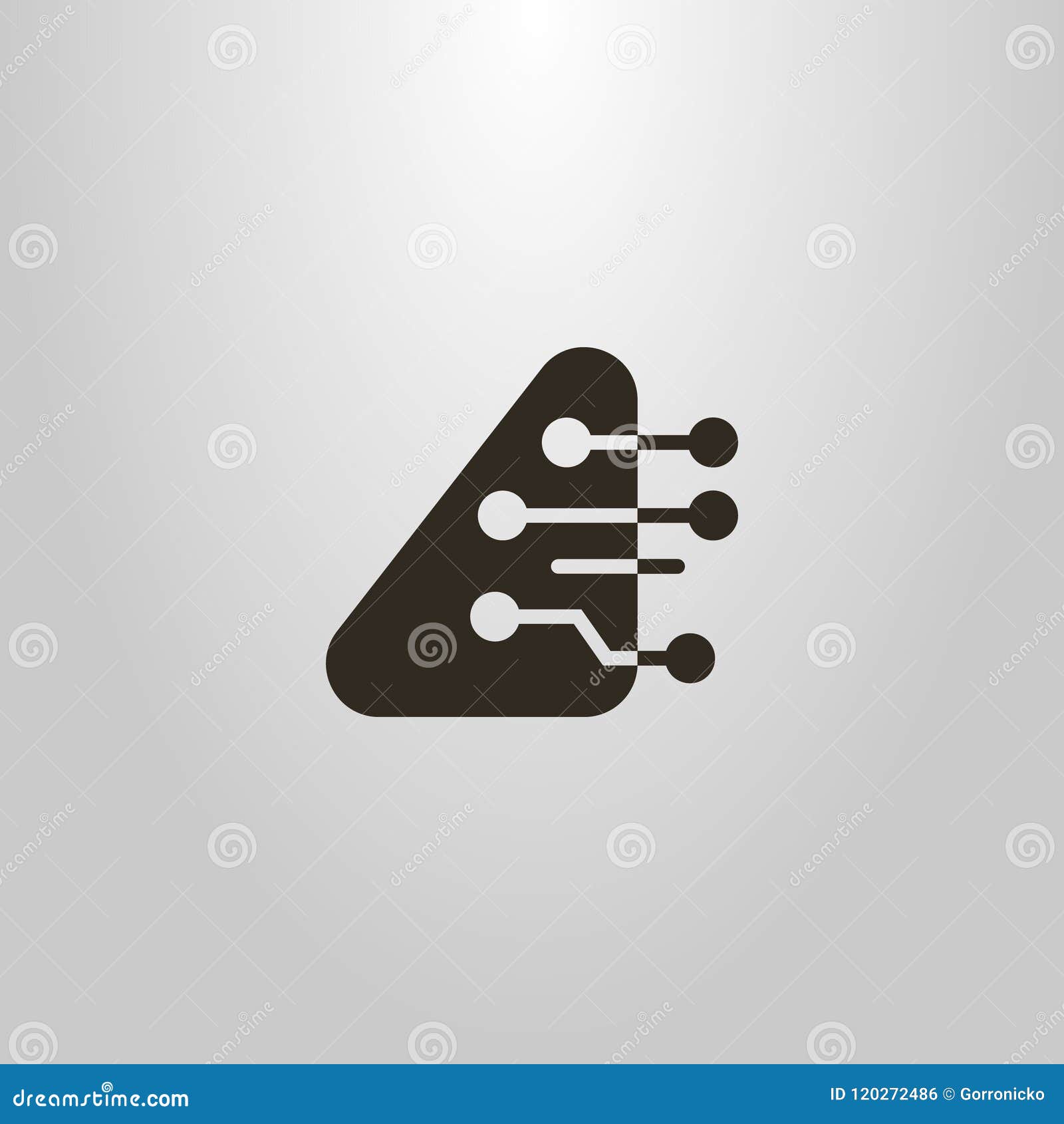 Simple Abstract Vector Icon of a Smooth Cyber Triangle Stock Vector ...