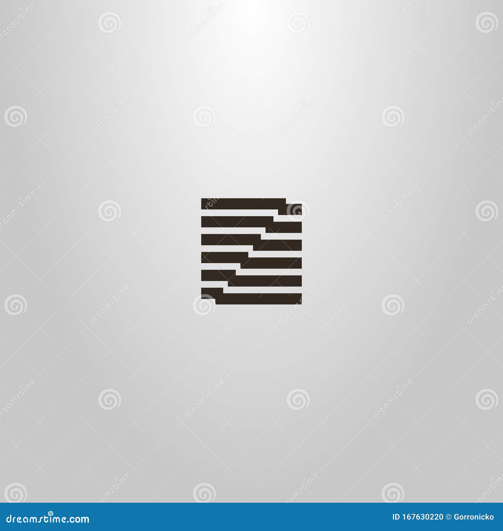 Simple Abstract Vector Sign of Separated Lines Stairs in Rectangular ...