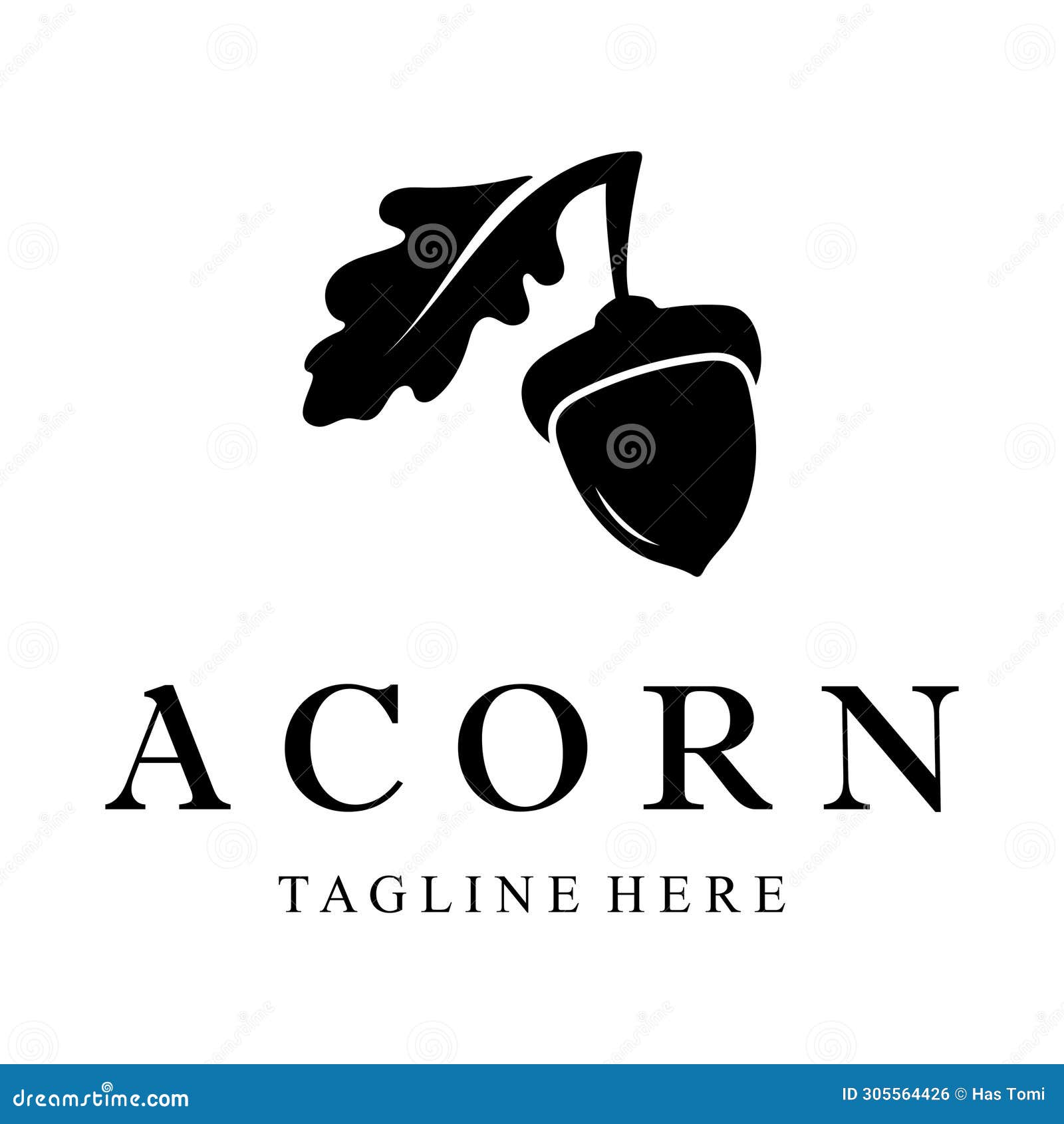 Simple Acorn Logo Design with Leaves,oak Leaves Logo,isolated with ...