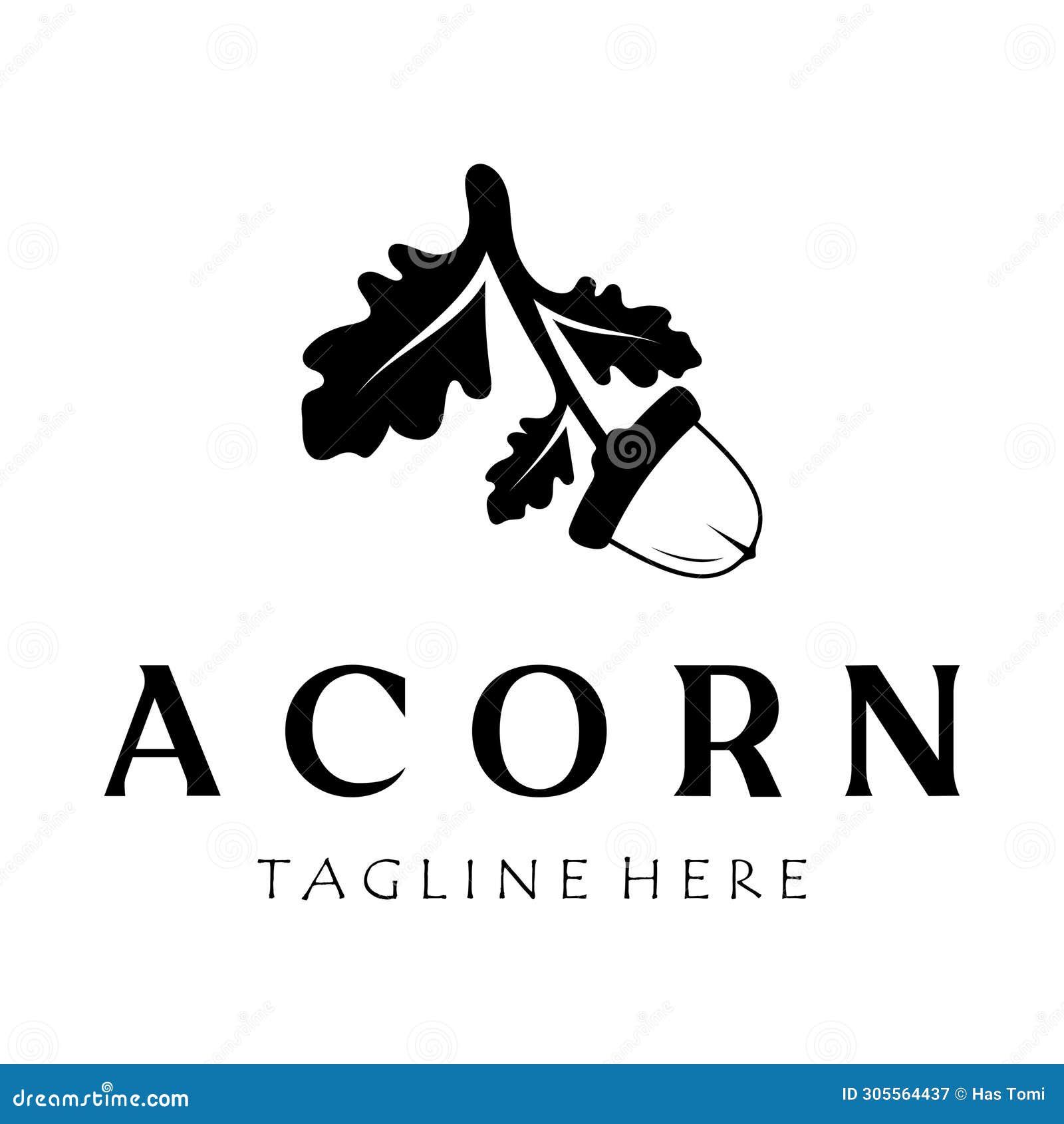 Simple Acorn Logo Design with Leaves,oak Leaves Logo,isolated with ...