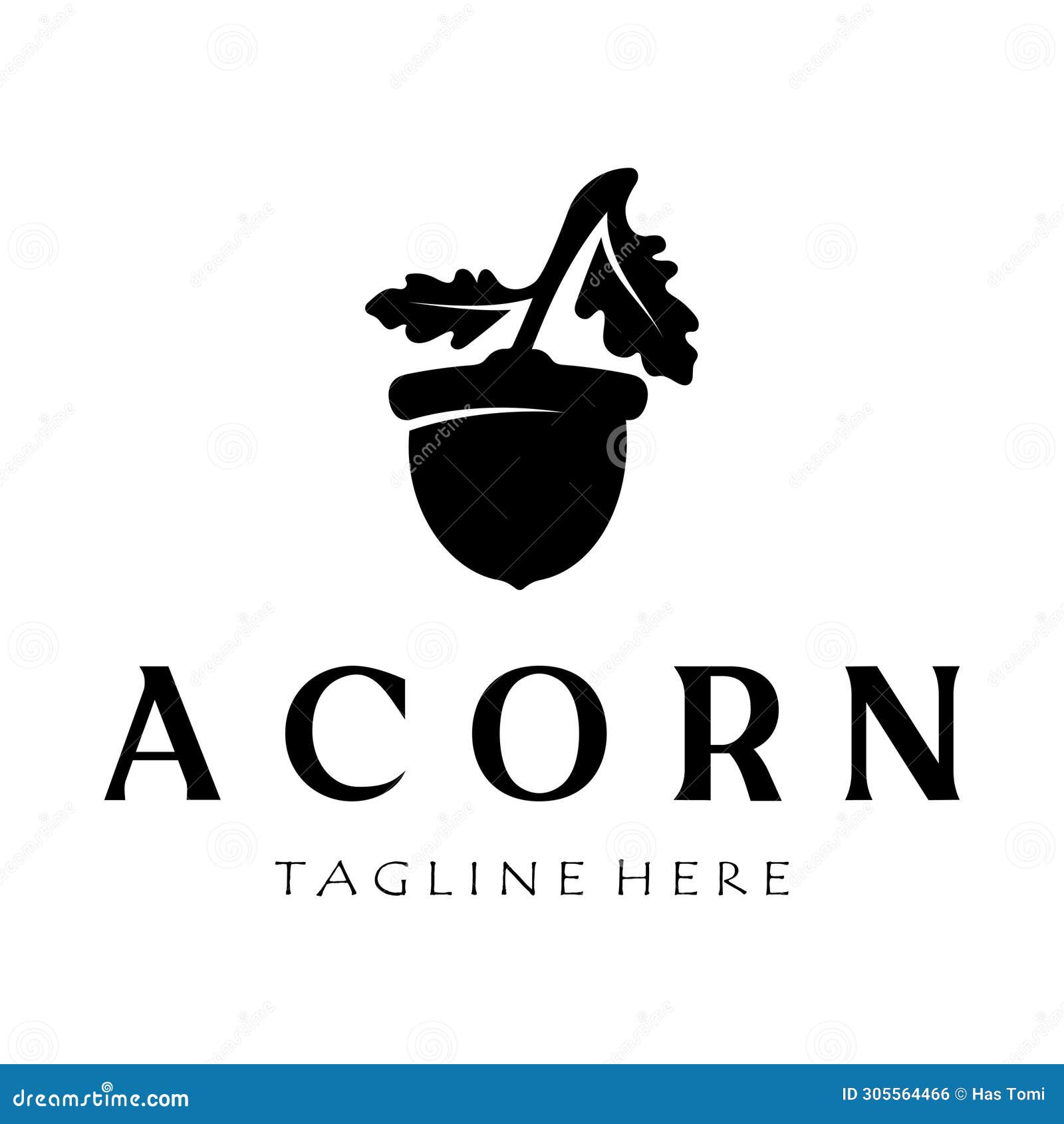 Simple Acorn Logo Design with Leaves,oak Leaves Logo,isolated with ...