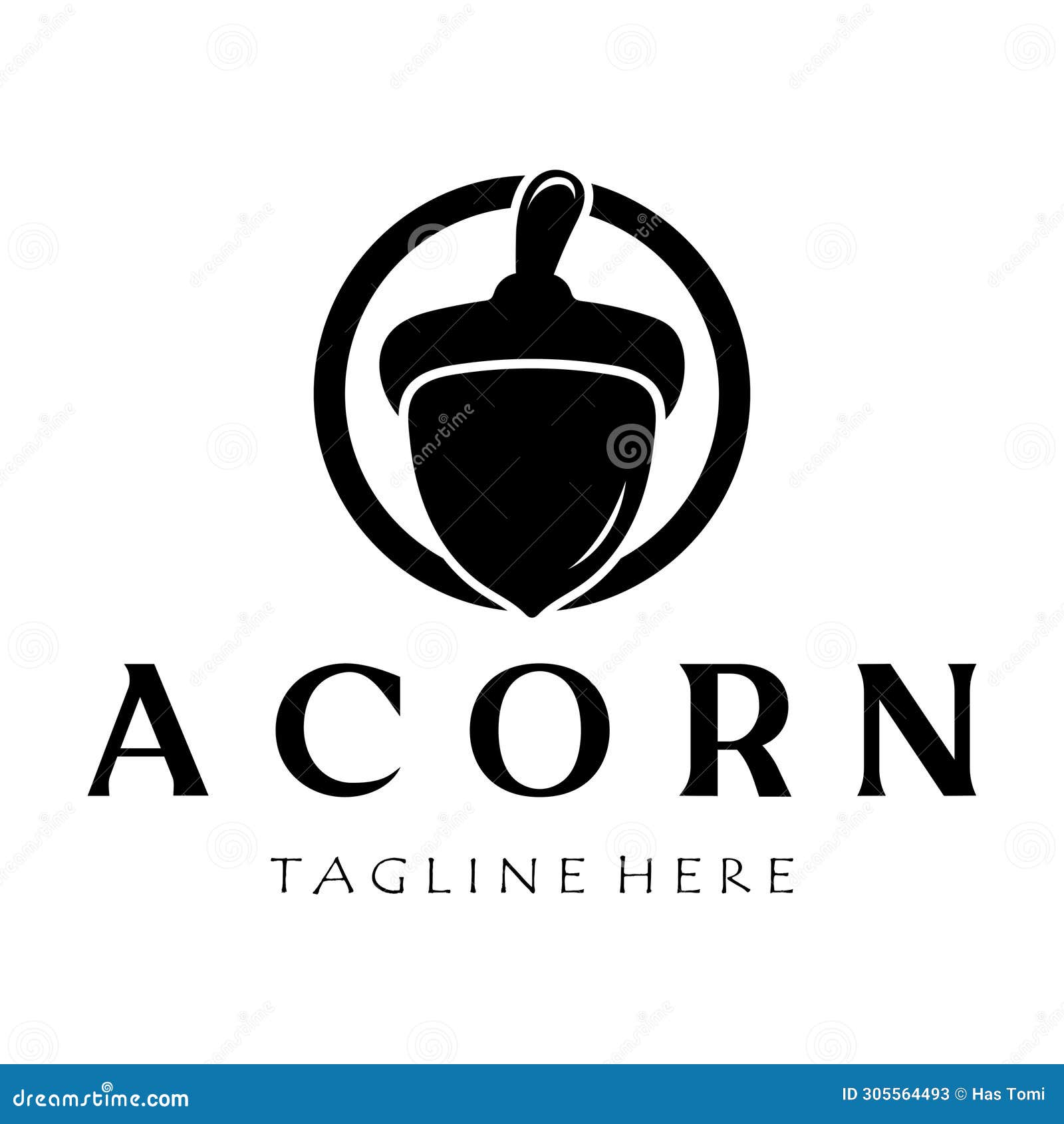 Simple Acorn Logo Design with Leaves,oak Leaves Logo,isolated with ...