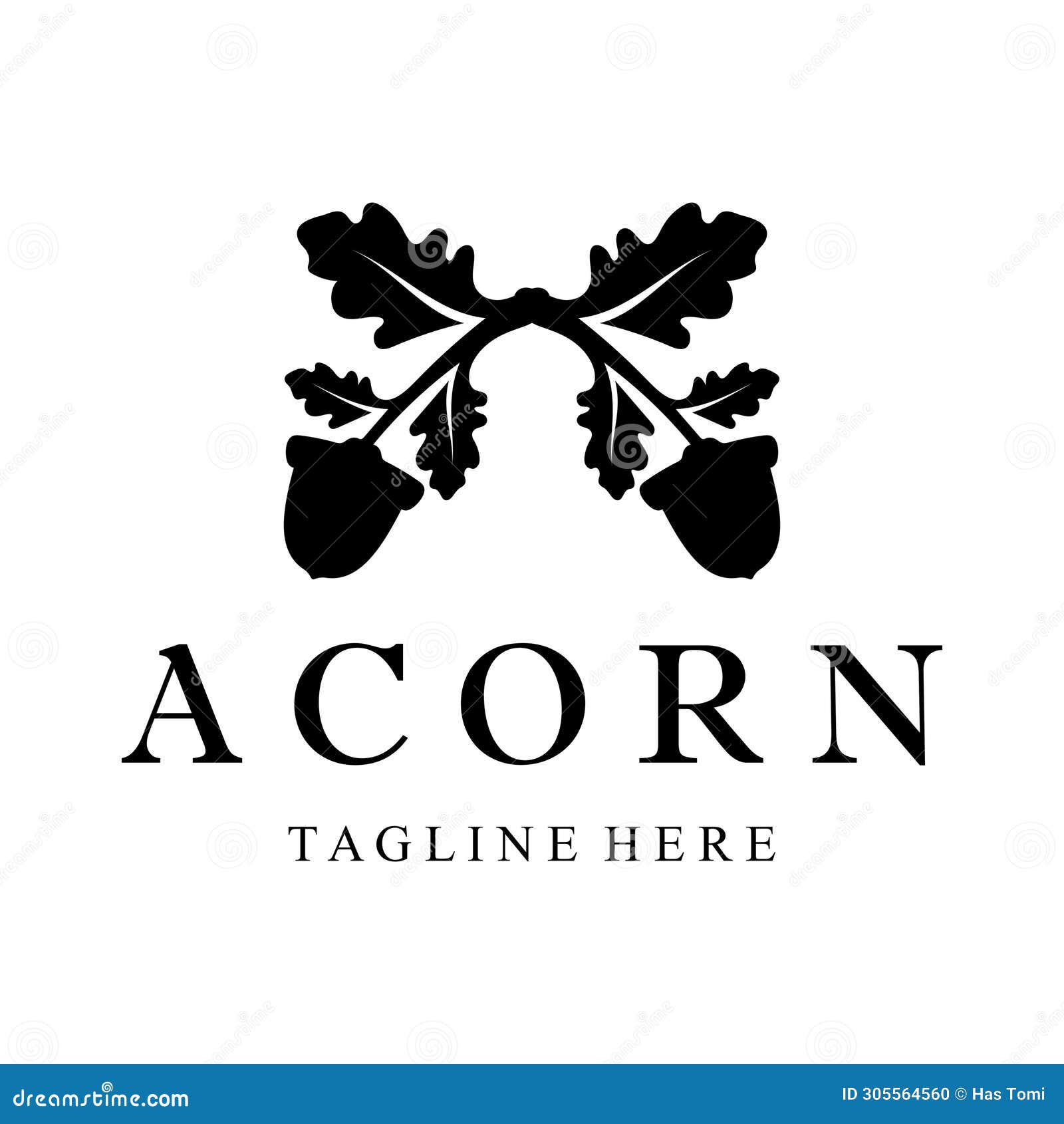 Simple Acorn Logo Design with Leaves,oak Leaves Logo,isolated with ...