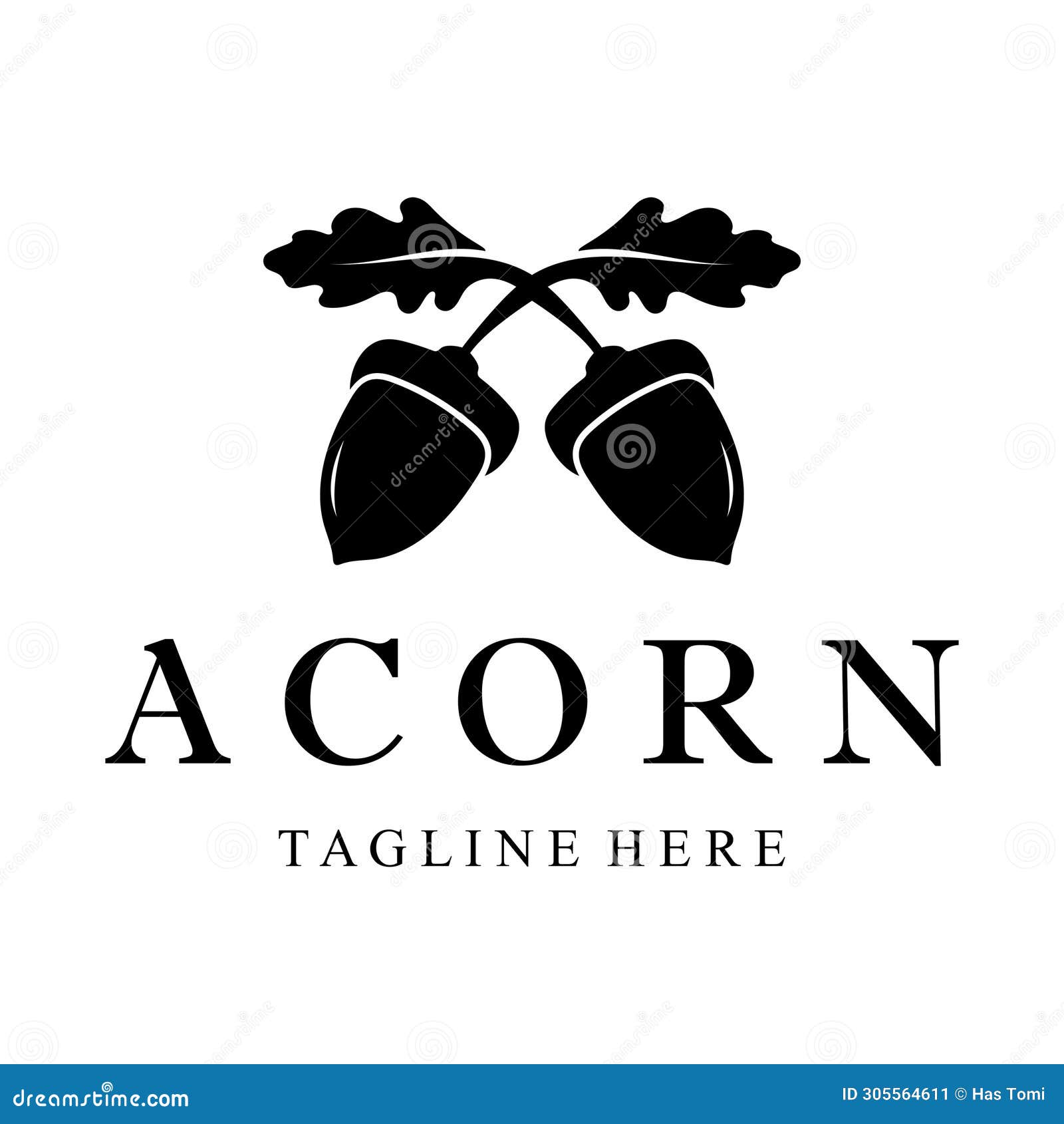 Simple Acorn Logo Design with Leaves,oak Leaves Logo,isolated with ...
