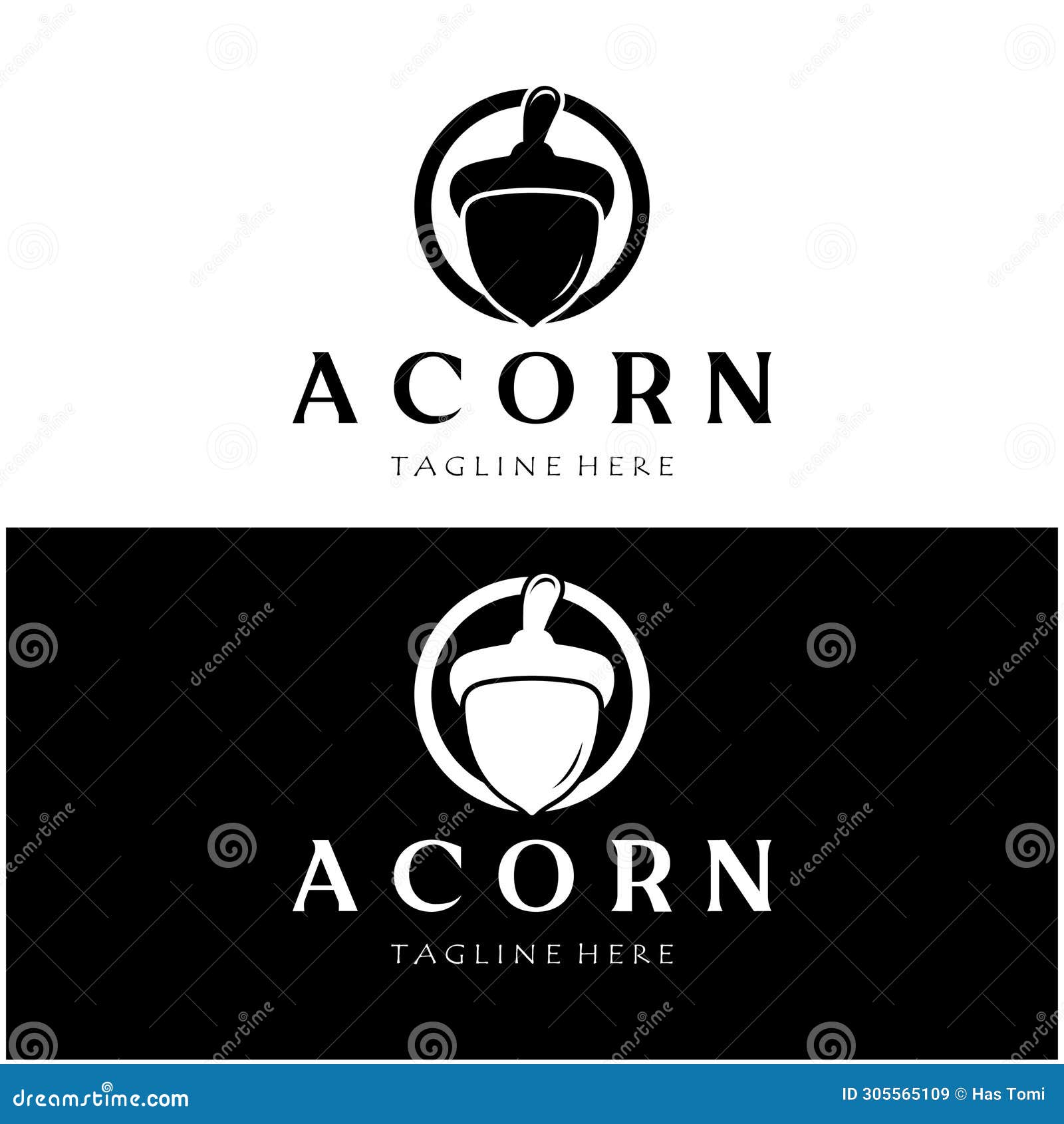 Simple Acorn Logo Design with Leaves,oak Leaves Logo,isolated with ...