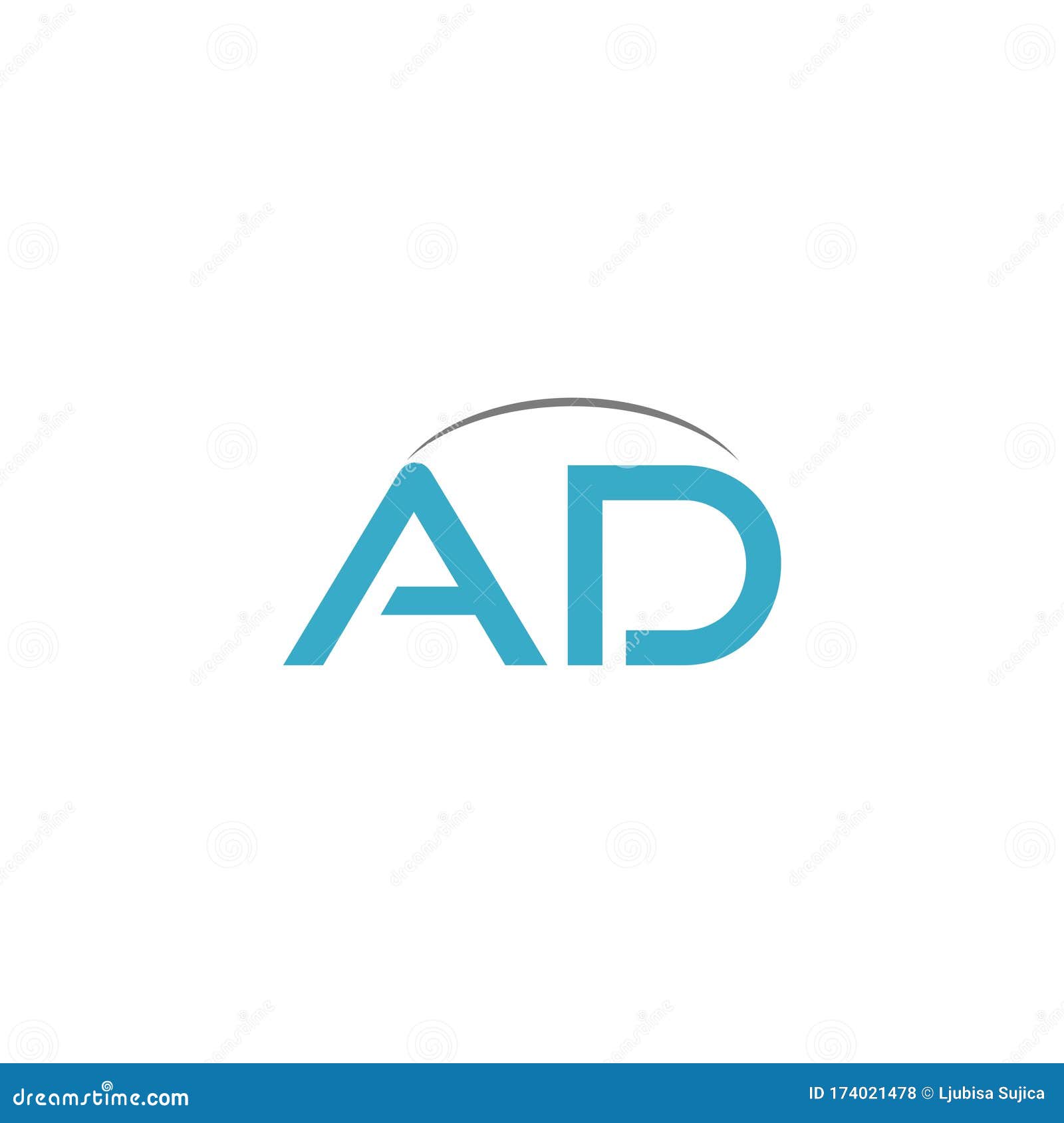 Simple AD Letter Logo Isolated on White Background Stock Illustration ...