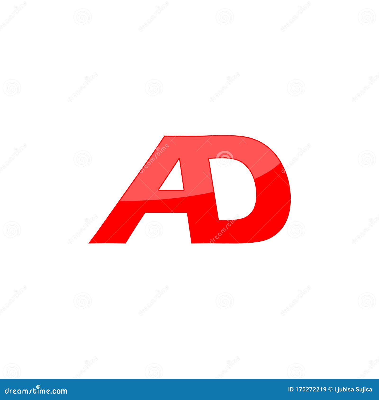 Simple AD Letter Logo Isolated on White Background Stock Vector ...