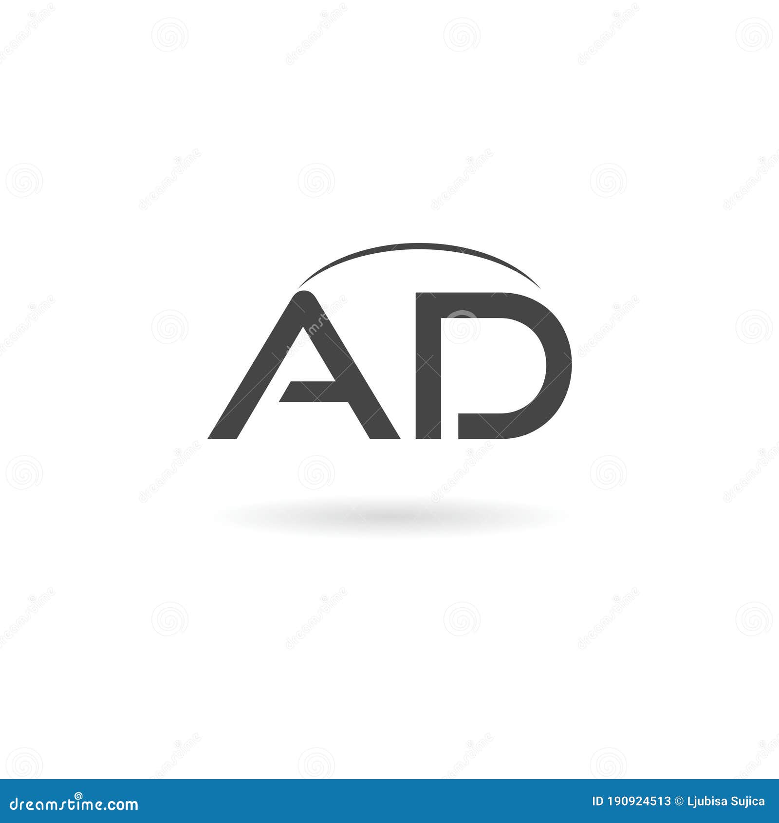 Simple AD Letter Logo with Shadow Stock Vector - Illustration of ...