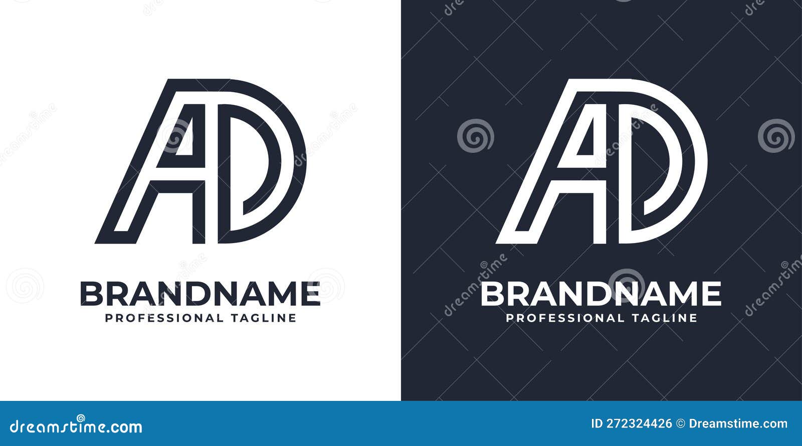 Simple AD Monogram Logo, Suitable for Any Business with AD or DA ...