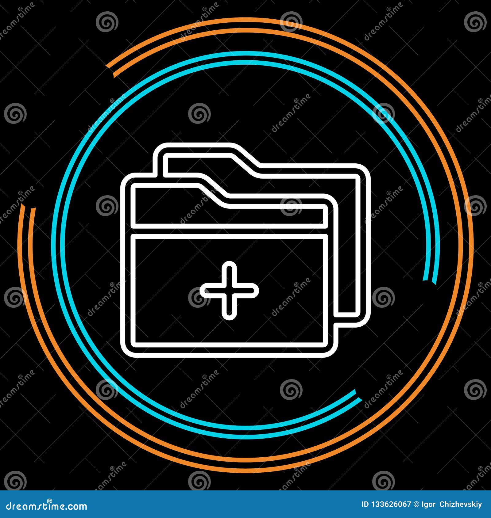 Simple Add Folder Thin Line Vector Icon Stock Vector - Illustration of ...