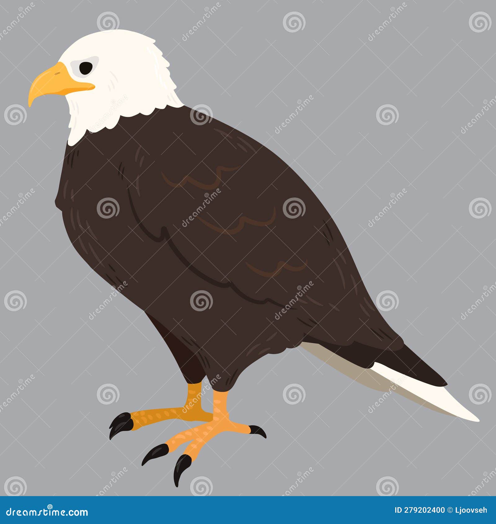 Simple and Adorable Flat Colored Eagle Illustration Stock Vector ...