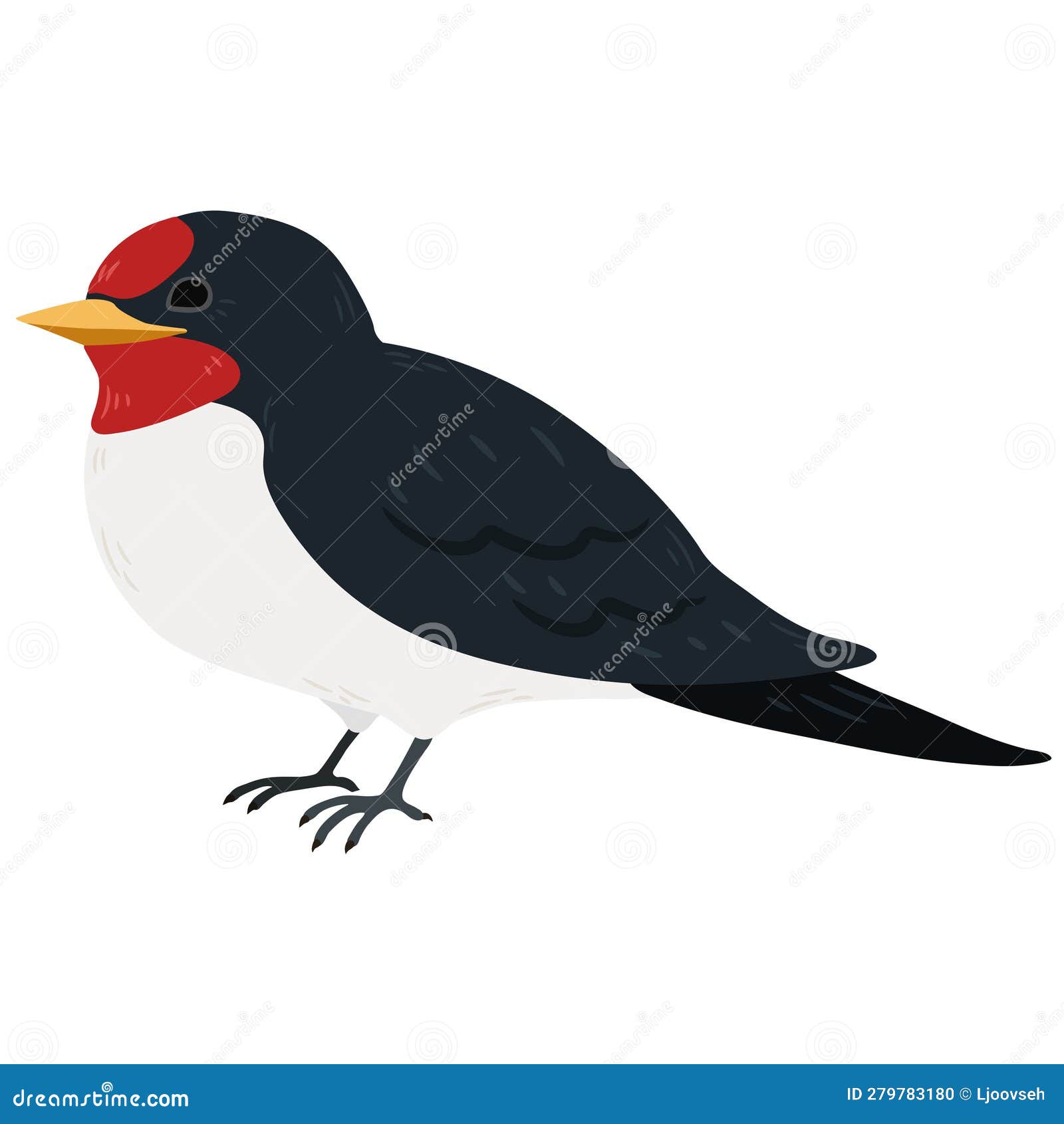 Simple and Adorable Flat Colored Swallow Illustration Stock Vector ...