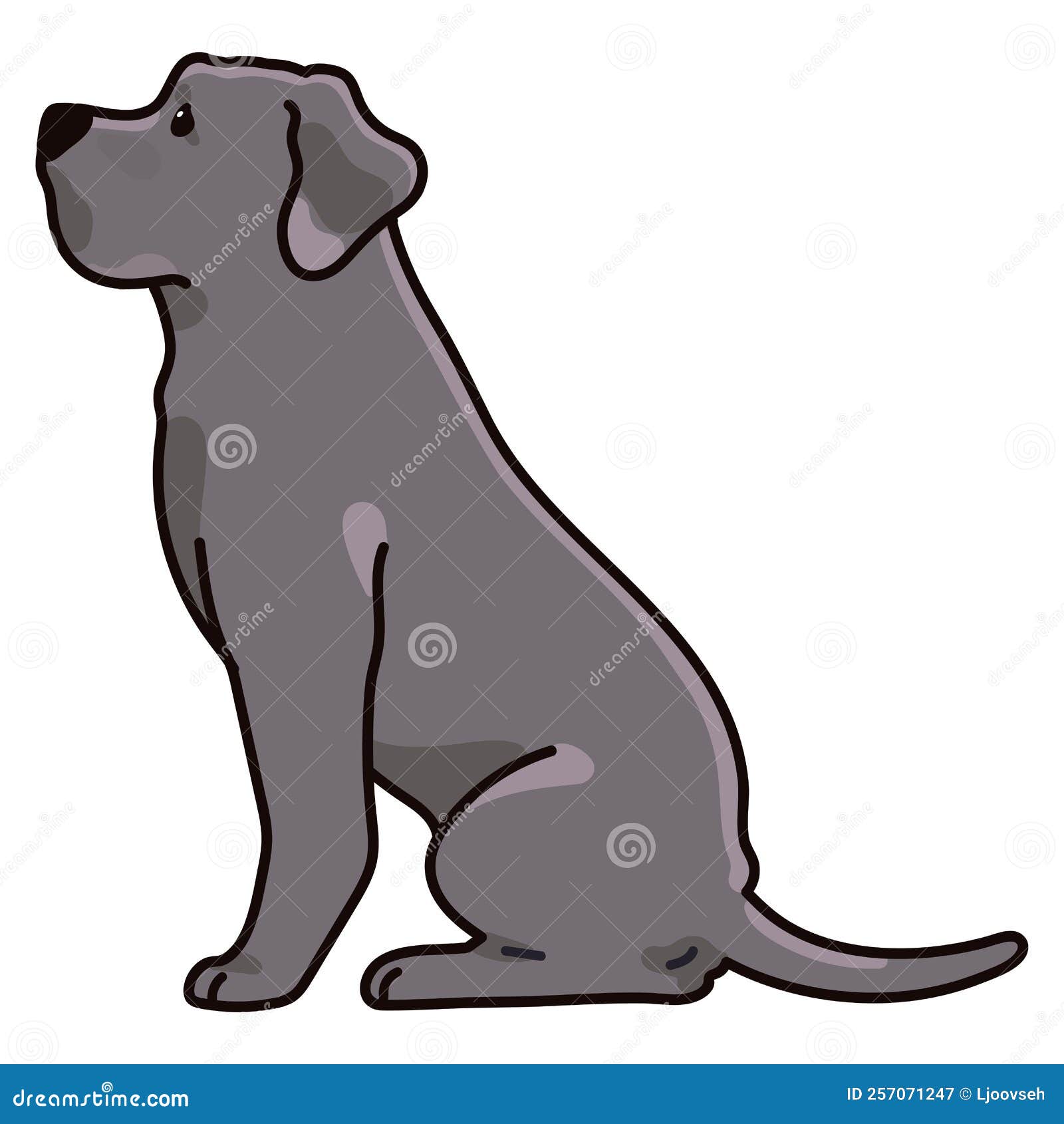 Simple and Adorable Great Dane Illustration Sitting in Side View Stock ...