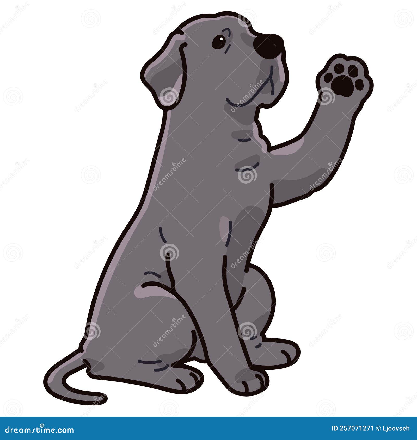 Simple and Adorable Great Dane Illustration Waving Hand Stock Vector ...