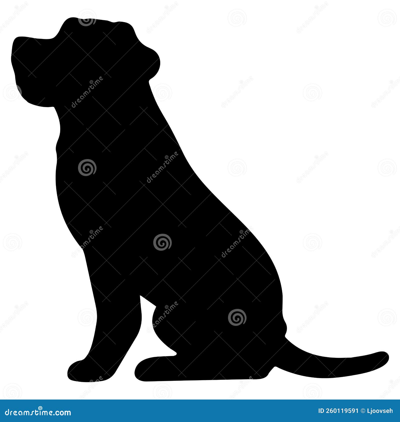 Simple and Adorable Great Dane Silhouette Sitting in Side View Stock ...