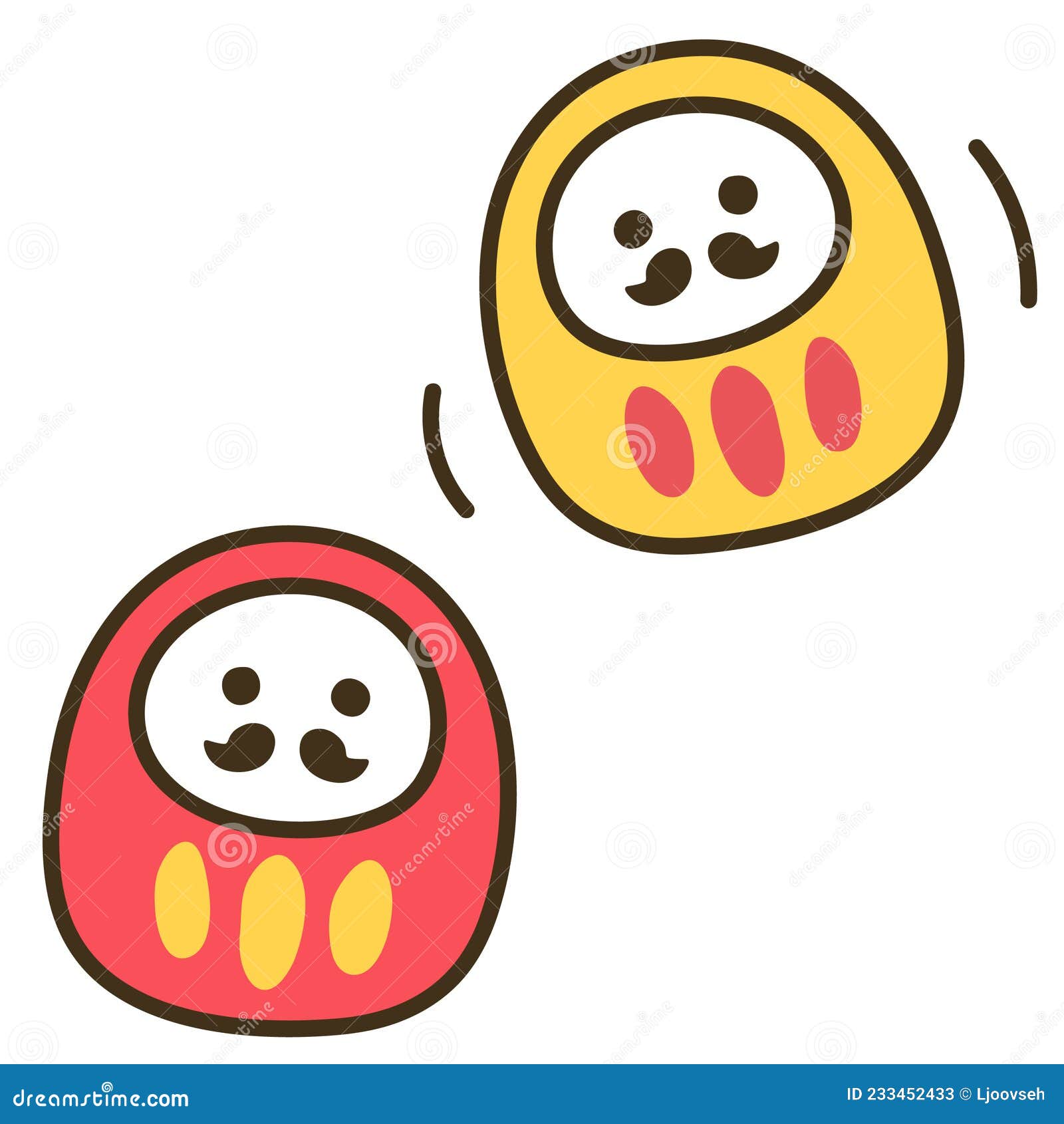 Simple and Adorable Japanese Daruma Doll Illustrations Stock Vector ...