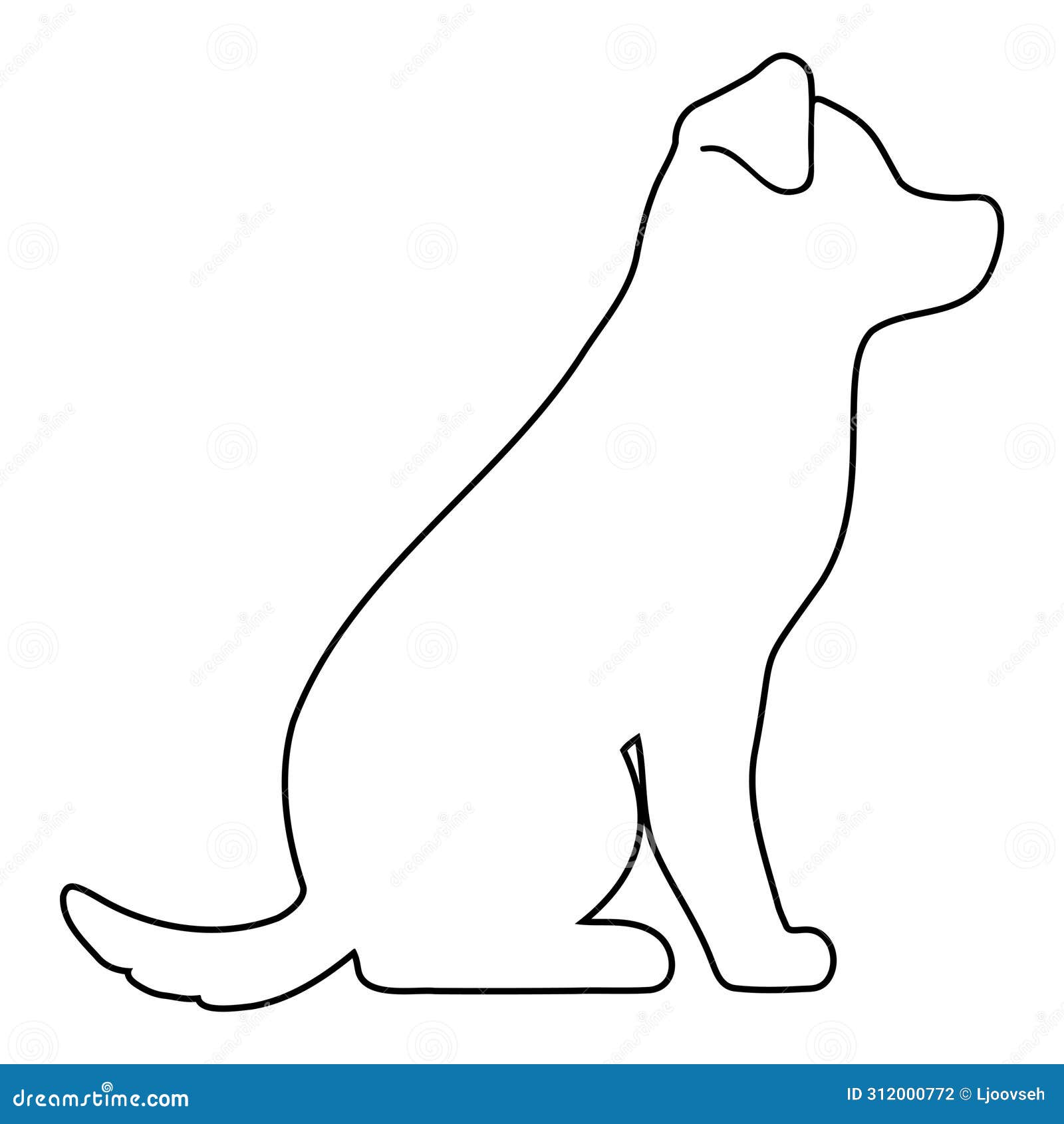 Simple and Adorable Outline Silhouette of a Dog in Side View Stock ...