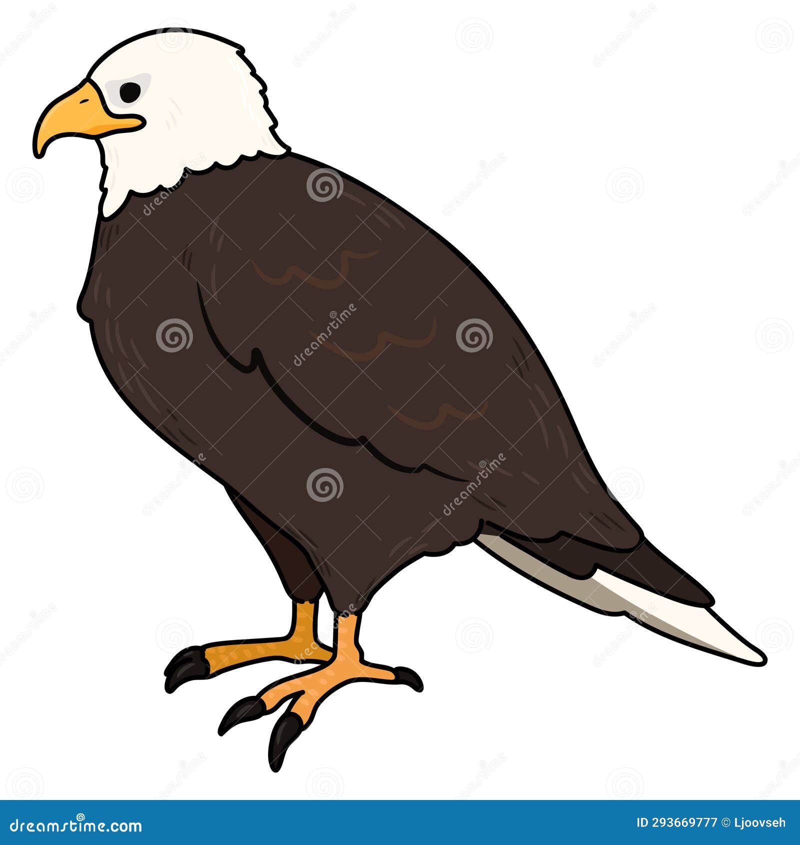 Simple and Adorable Outlined Eagle Illustration Stock Vector ...