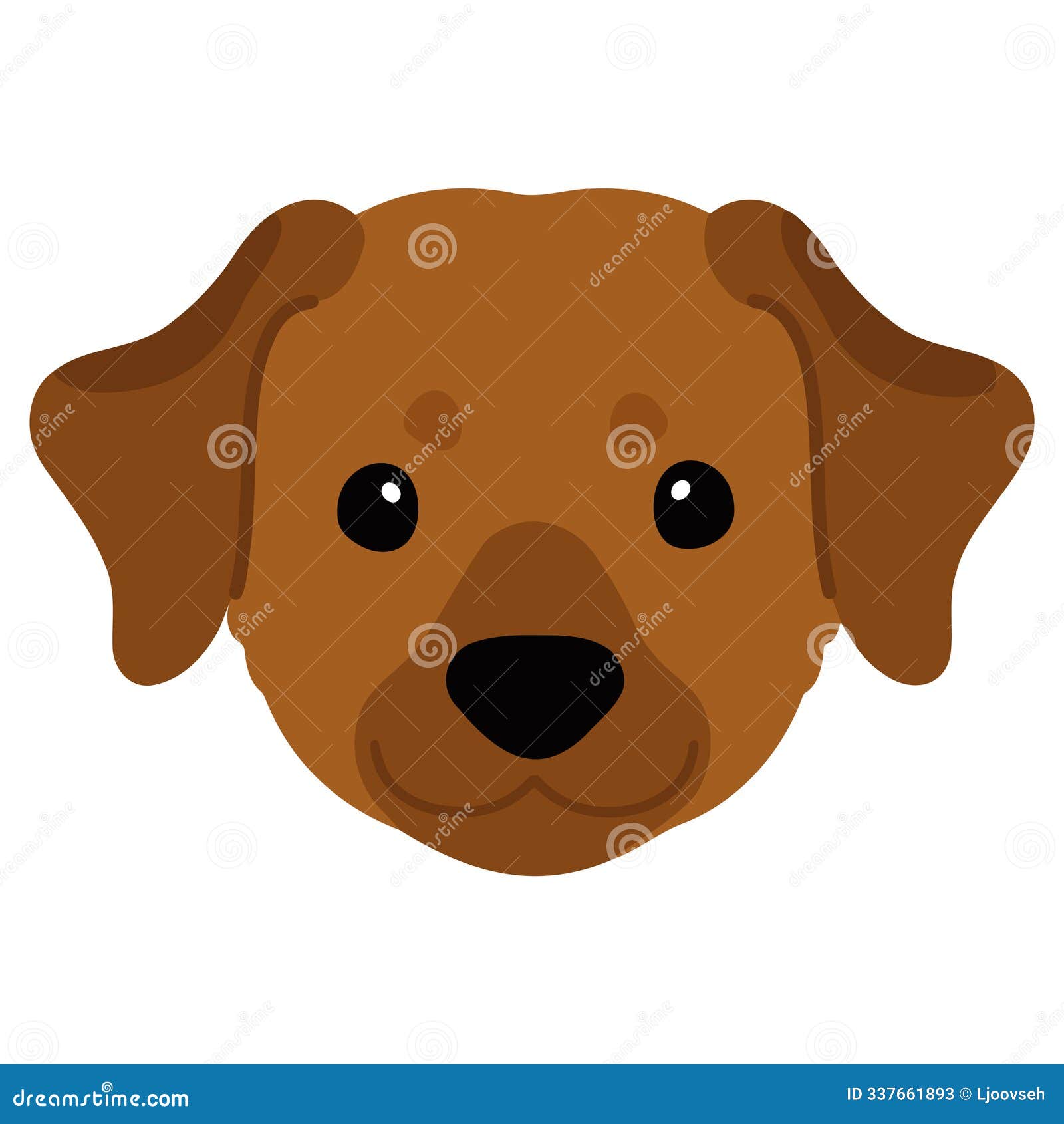 Simple and Adorable Rhodesian Ridgeback Front Face Stock Illustration ...