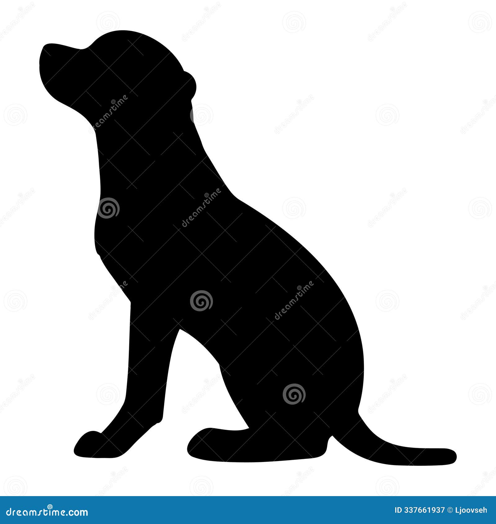 Simple and Adorable Rhodesian Ridgeback Sitting in Side View Silhouette ...