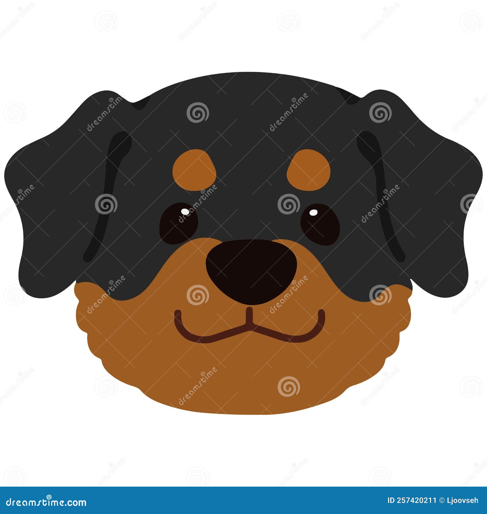 Rottweiler Dog Colored Cartoon Illustration | CartoonDealer.com #248559832