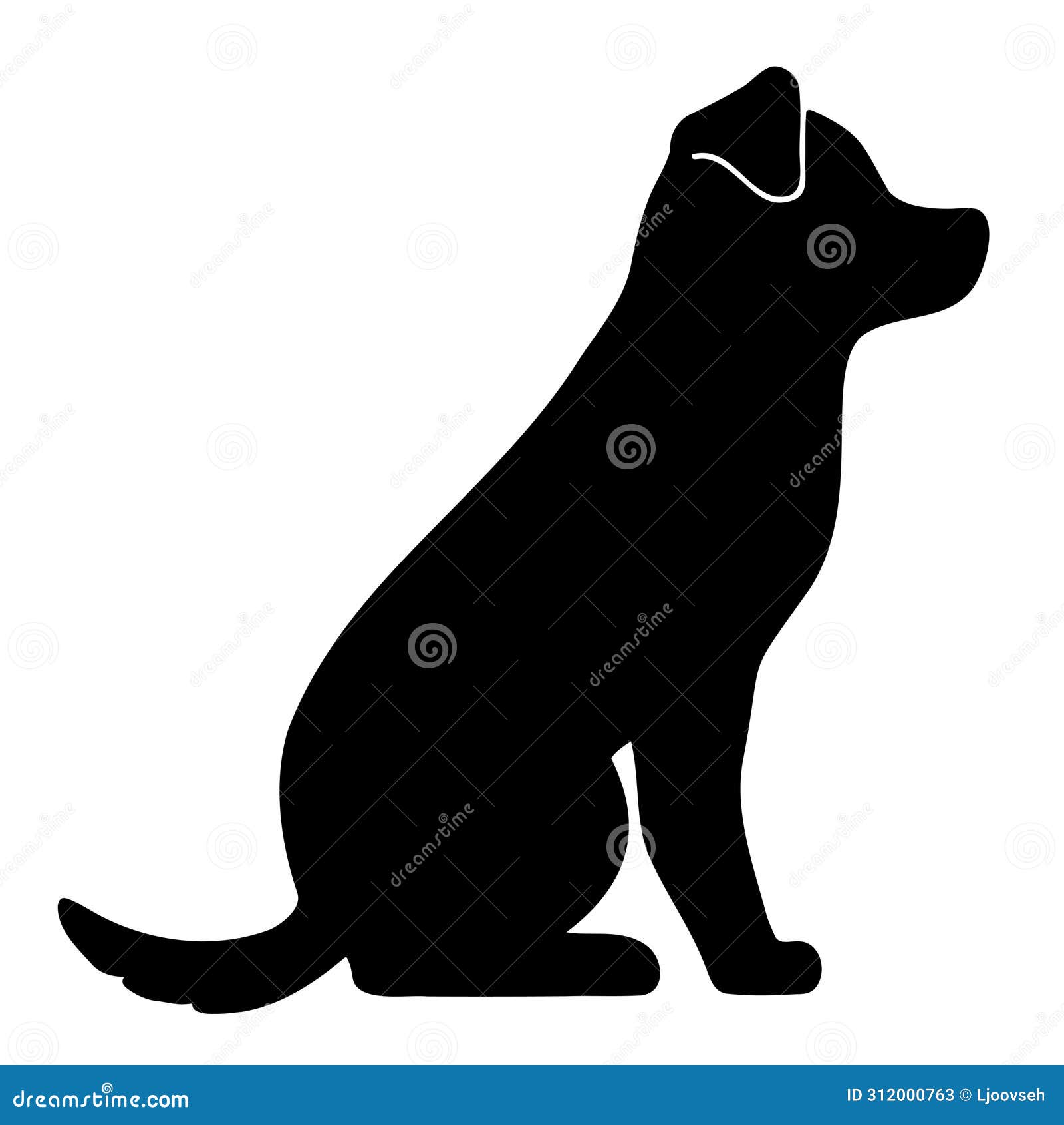 Simple and Adorable Silhouette of a Dog in Side View Stock Vector ...