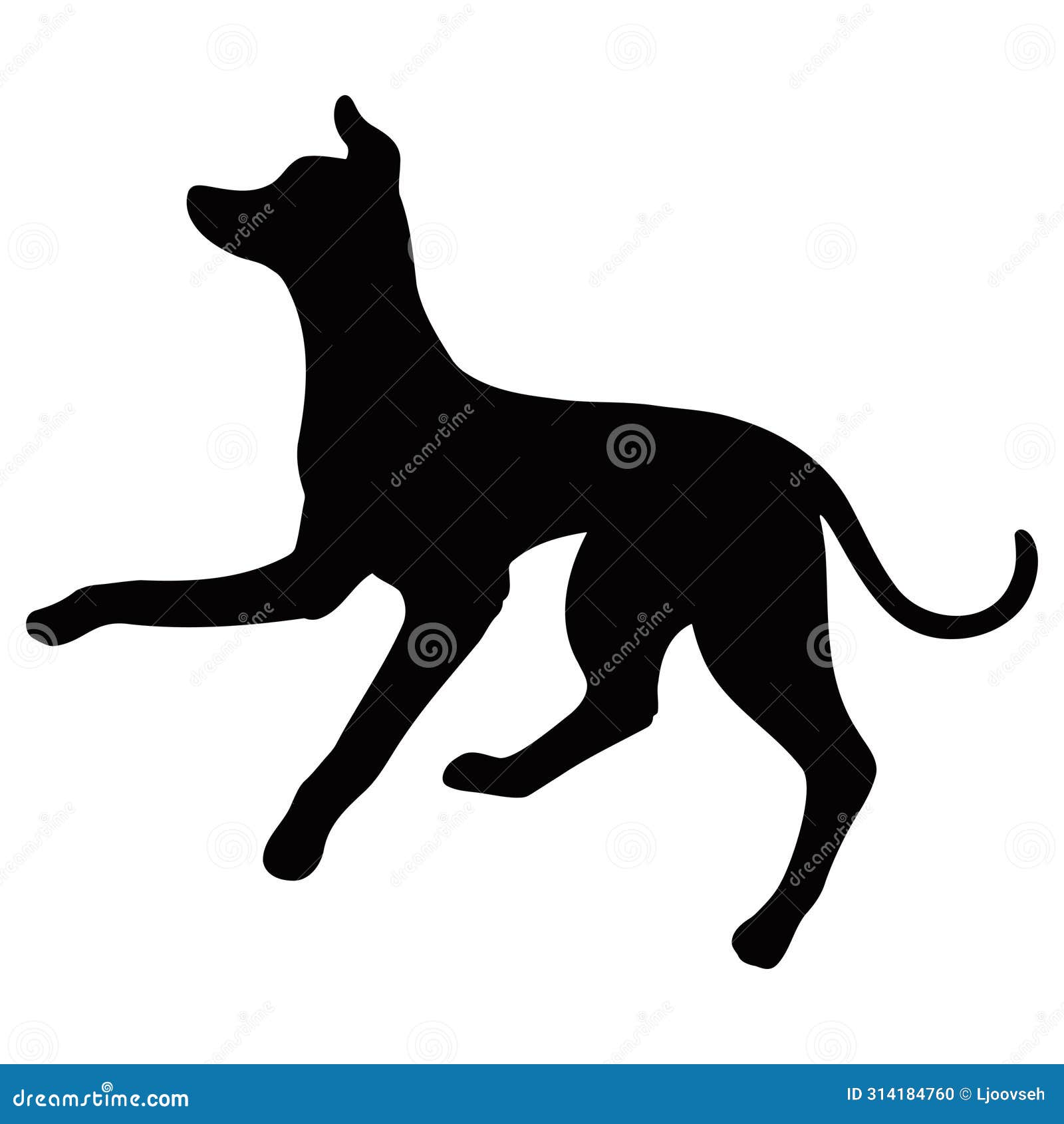 Simple and Adorable Silhouette of Italian Greyhound Jumping in Side ...