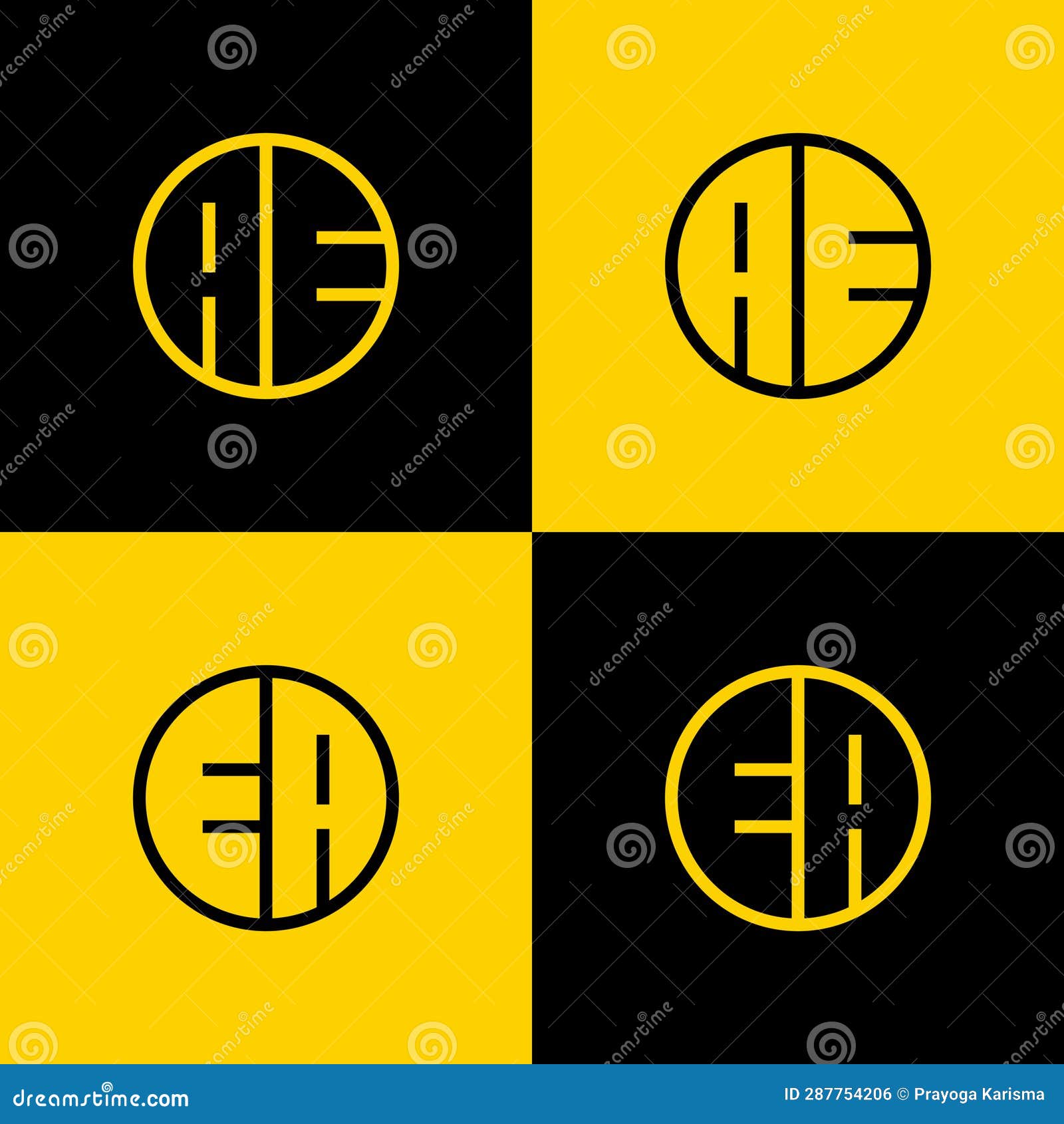 Simple AE and EA Letter Circle Logo Set, Suitable for Business with EA ...