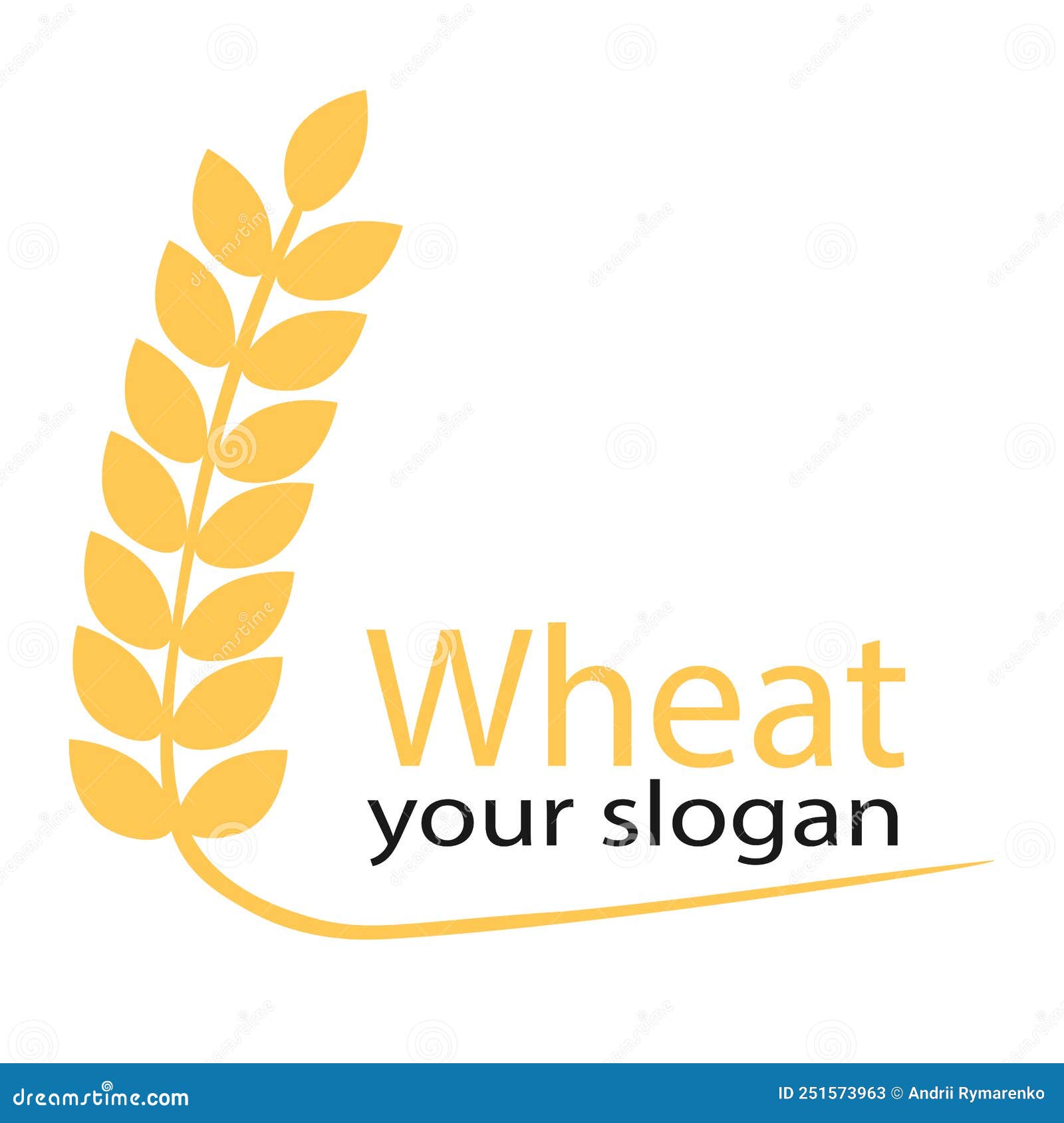 Simple Agriculture Wheat Grain Logo Template Flat Vector Logo Design ...