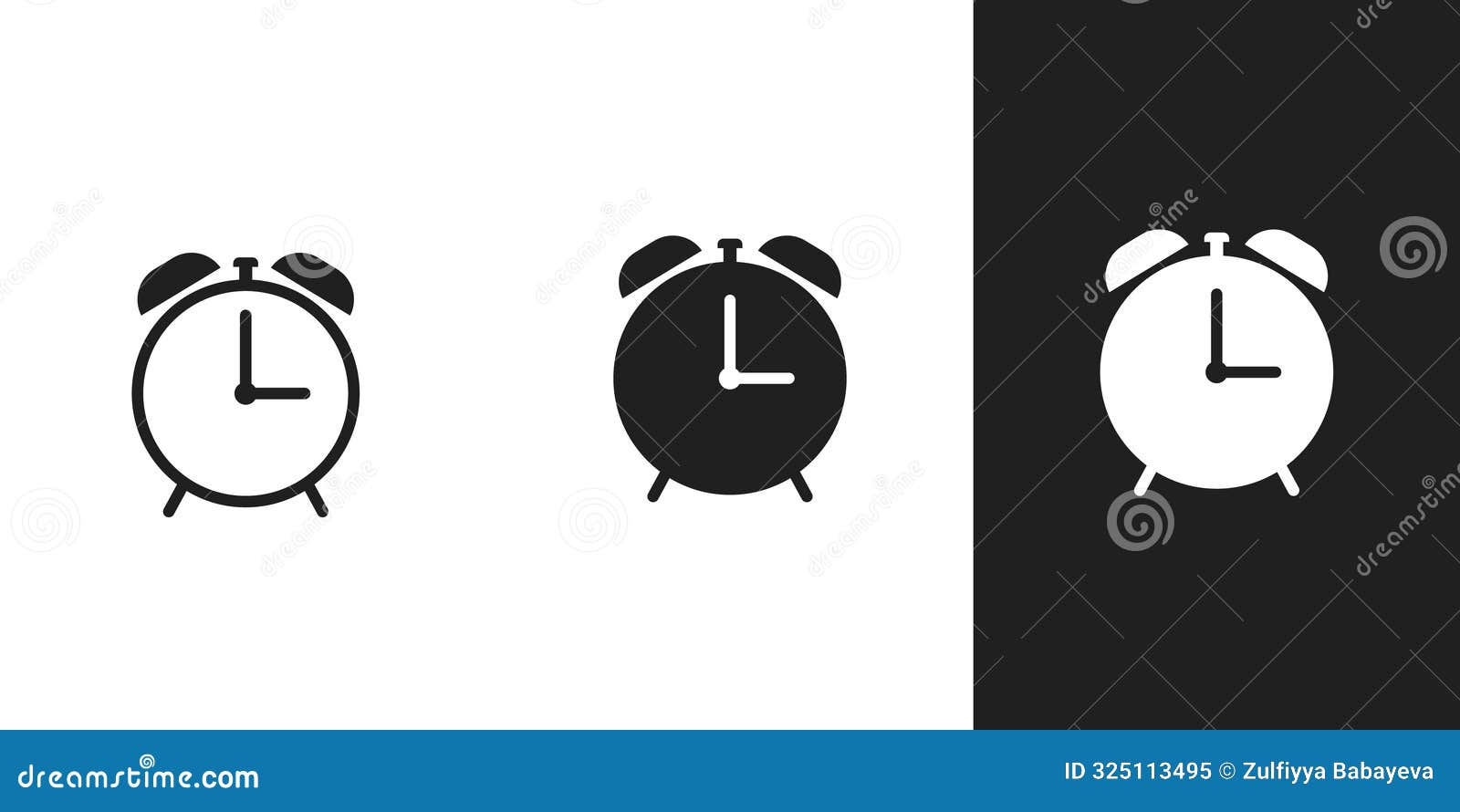 Simple Alarm Clock Icon in 3 Form. Stock Illustration - Illustration of ...