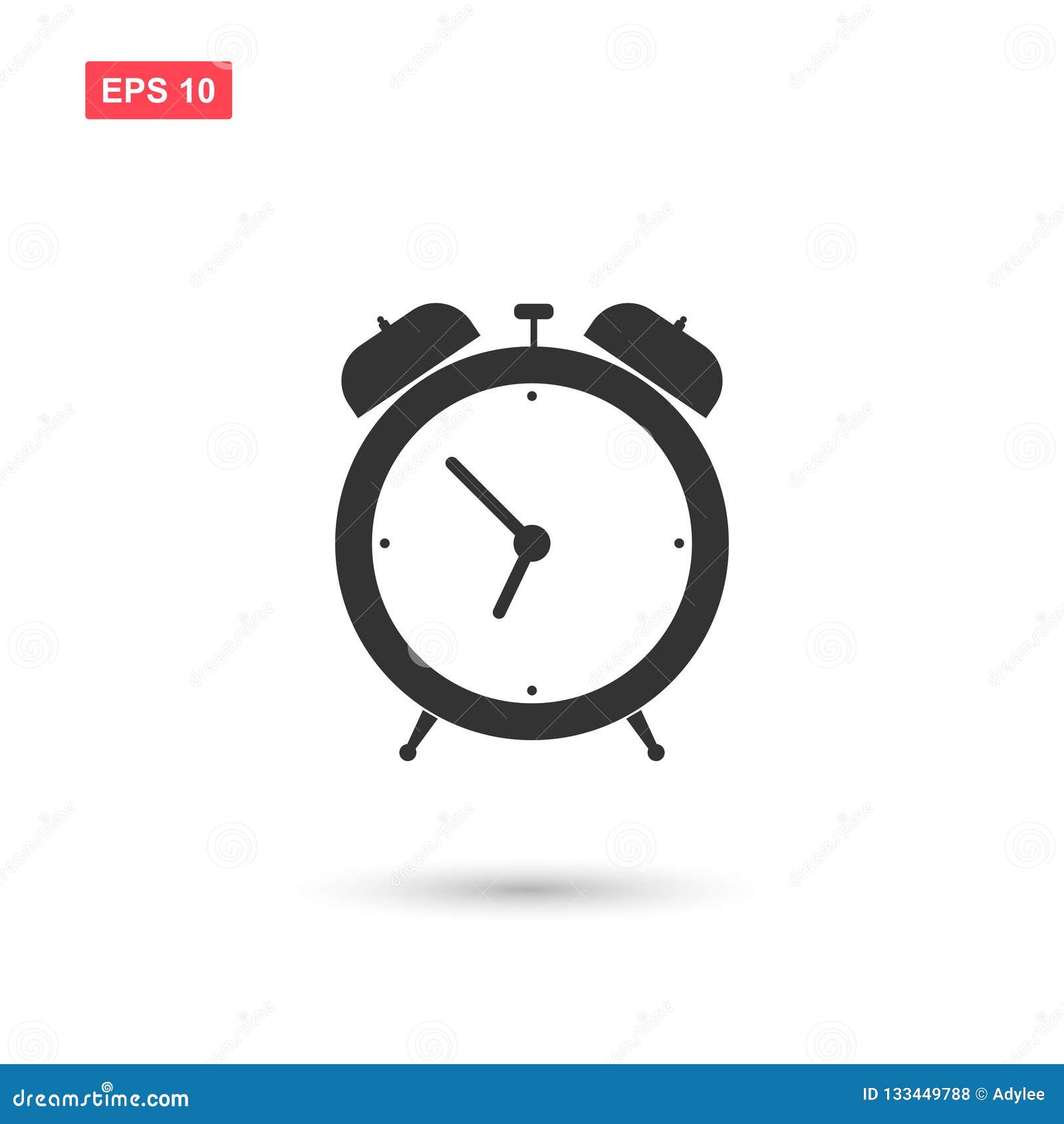 Simple Alarm Clock Vector Icon Isolated Stock Vector - Illustration of ...