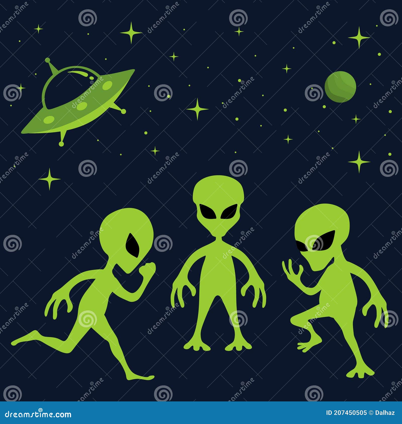Simple Alien Illustration Vector Template Stock Vector - Illustration ...