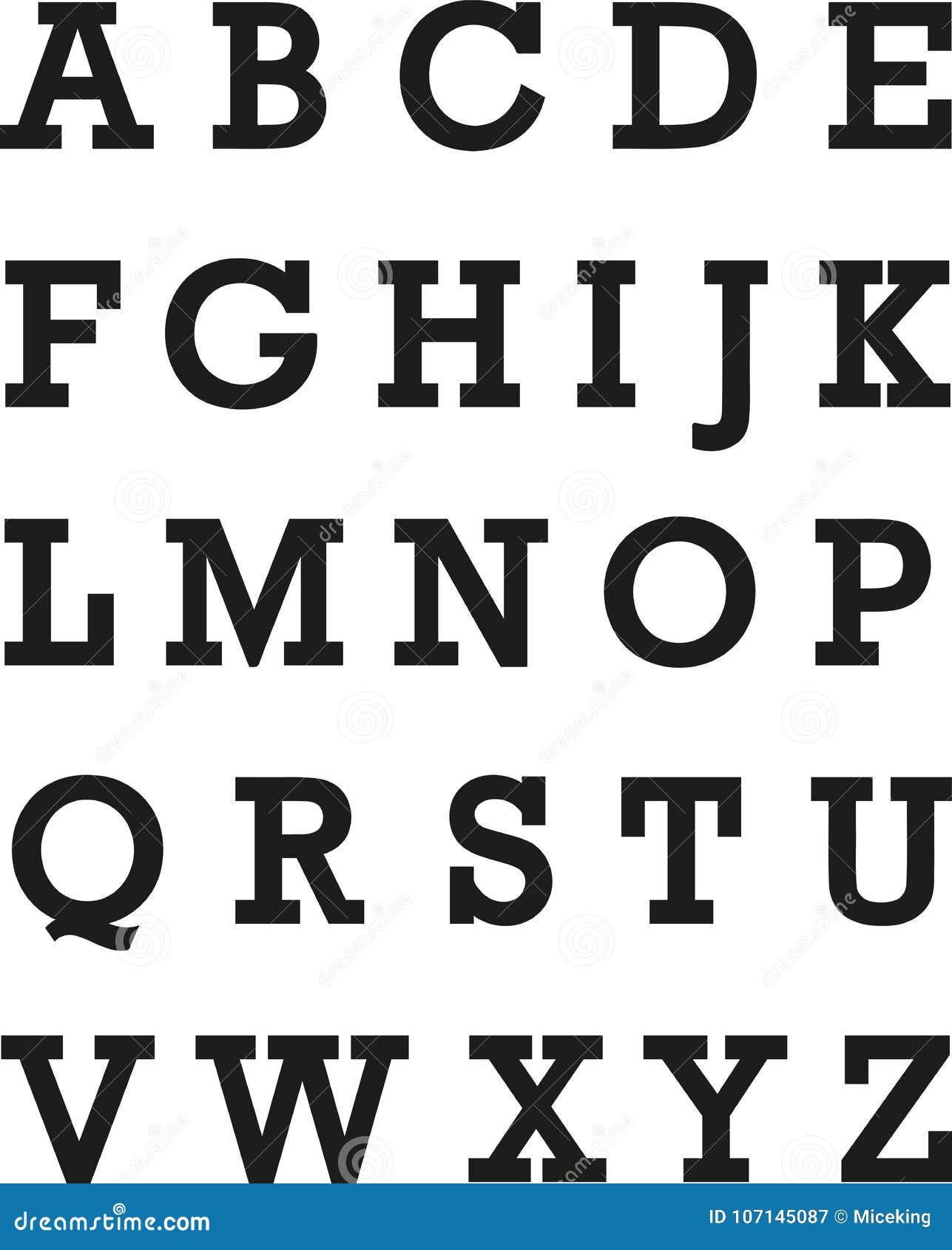 Simple Alphabet Font stock vector. Illustration of typeset - 107145087