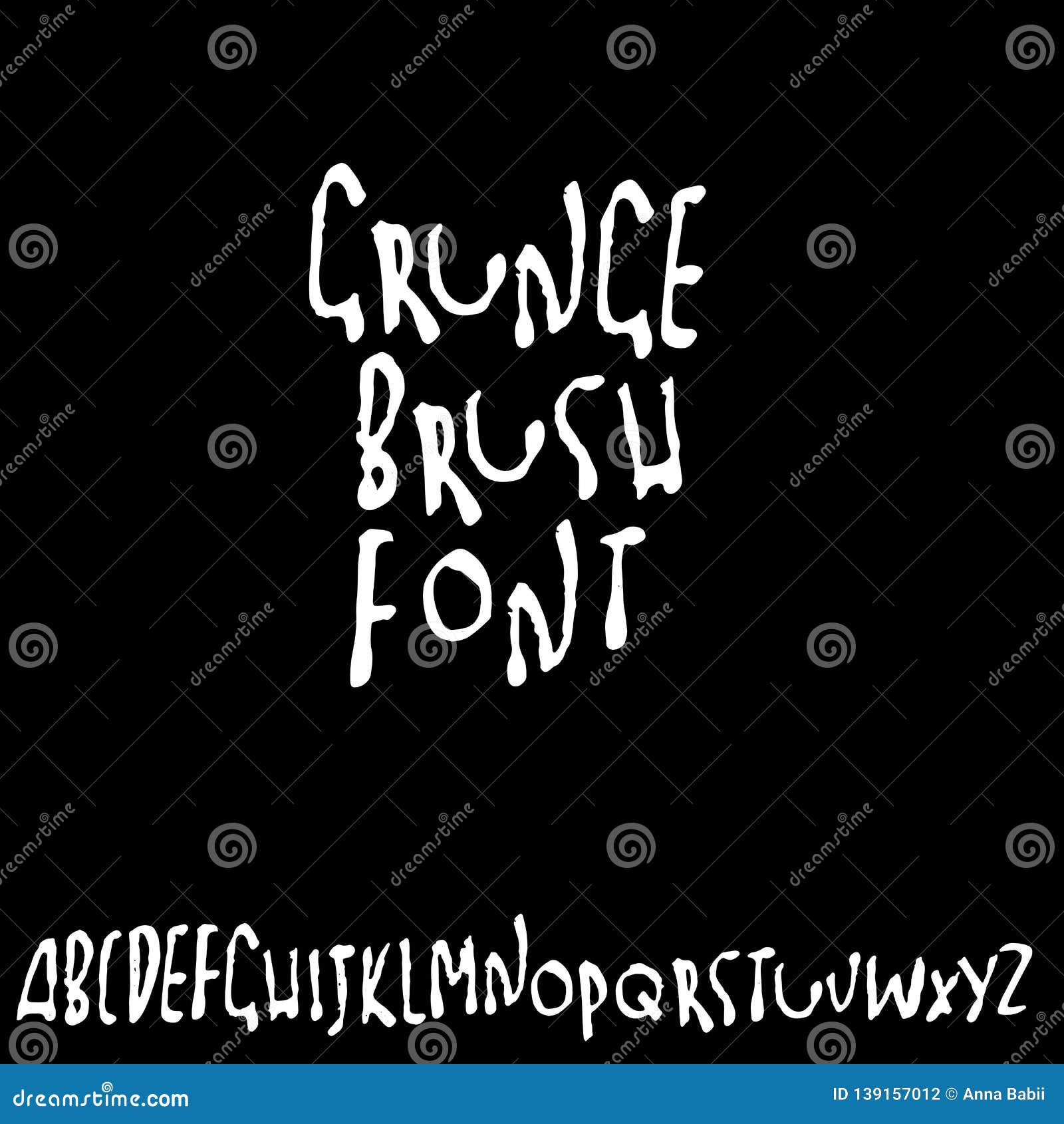 Simple Alphabet Letters. Handdrawn Grunge Ink Font. Vector Illustration ...