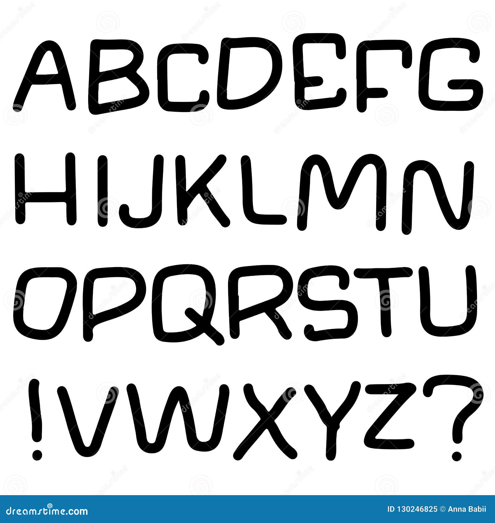 Simple Alphabet. Modern Font. Vector Illustration. Stock Vector ...