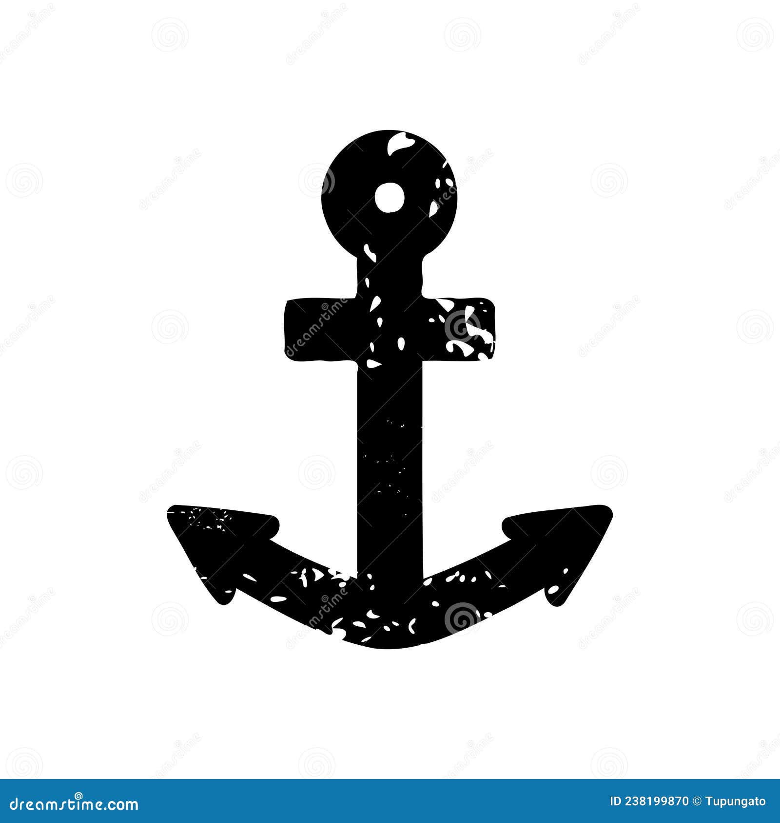 Simple Anchor Grunge Symbol Stock Vector - Illustration of theme, black ...
