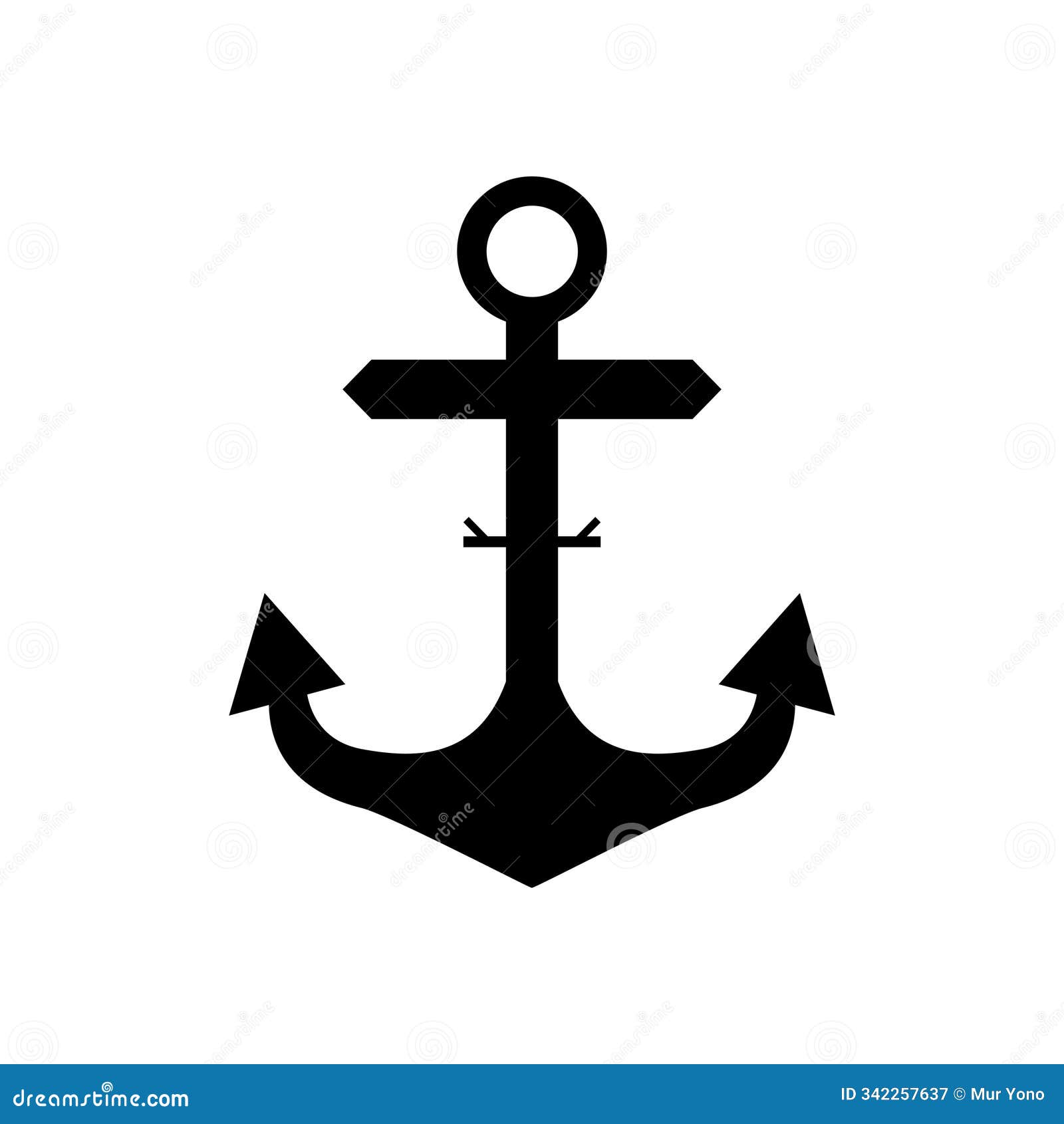 Simple Anchor Symbol On White Background Cartoon Vector | CartoonDealer ...