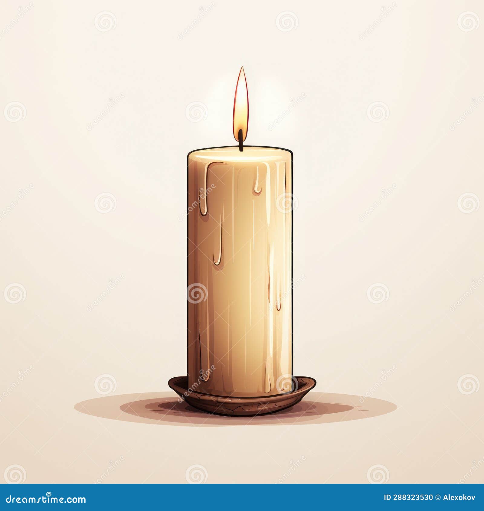 Simple Ancient Candle: Minimalistic Clipart AI Generated Stock ...