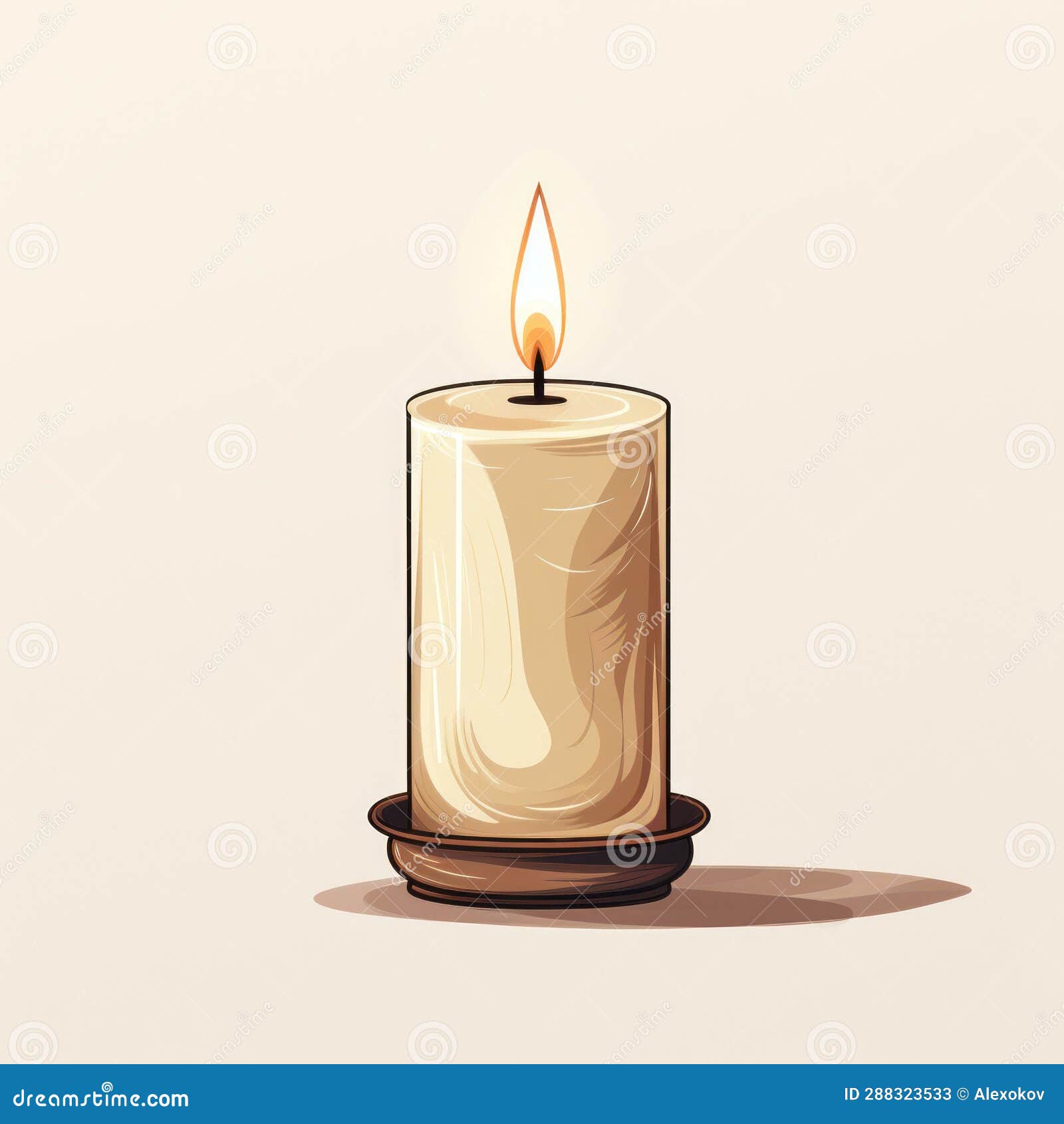 Simple Ancient Candle: Minimalistic Clipart AI Generated Stock ...