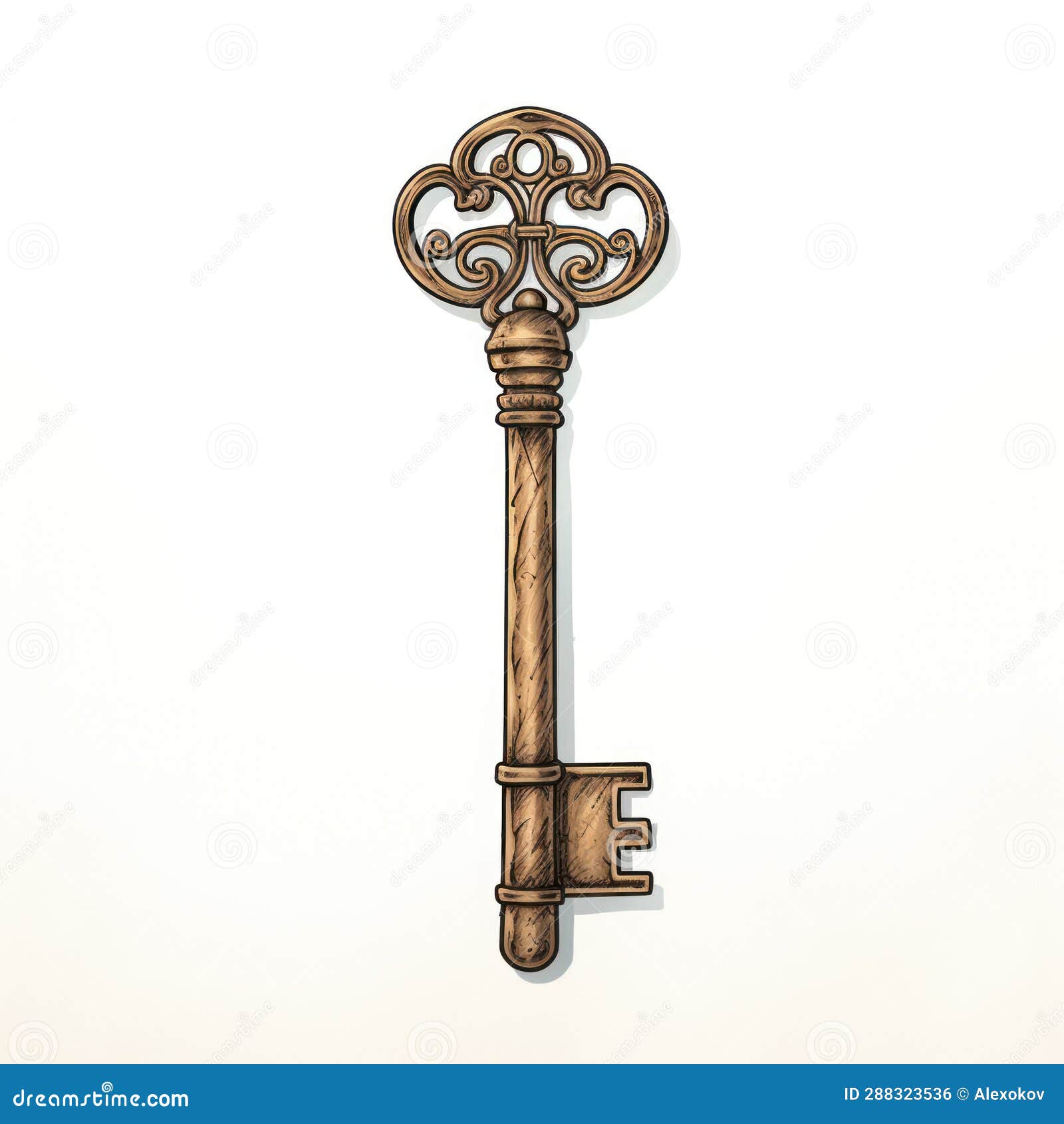 Simple Ancient Key Minimalistic Drawing AI Generated Stock Illustration ...